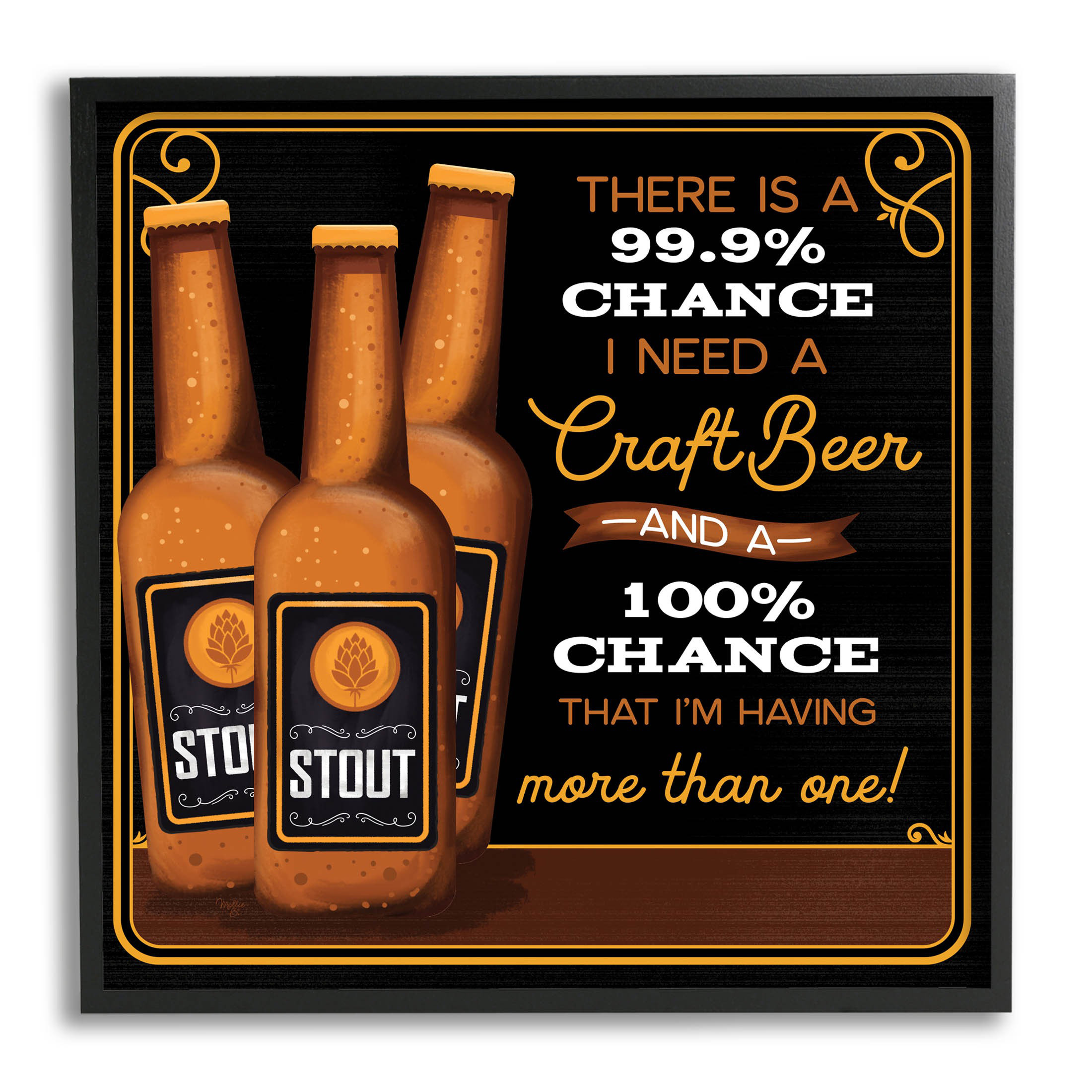 Stupell Industries More Than One Craft Beer Phrase Framed Giclee Art By ...