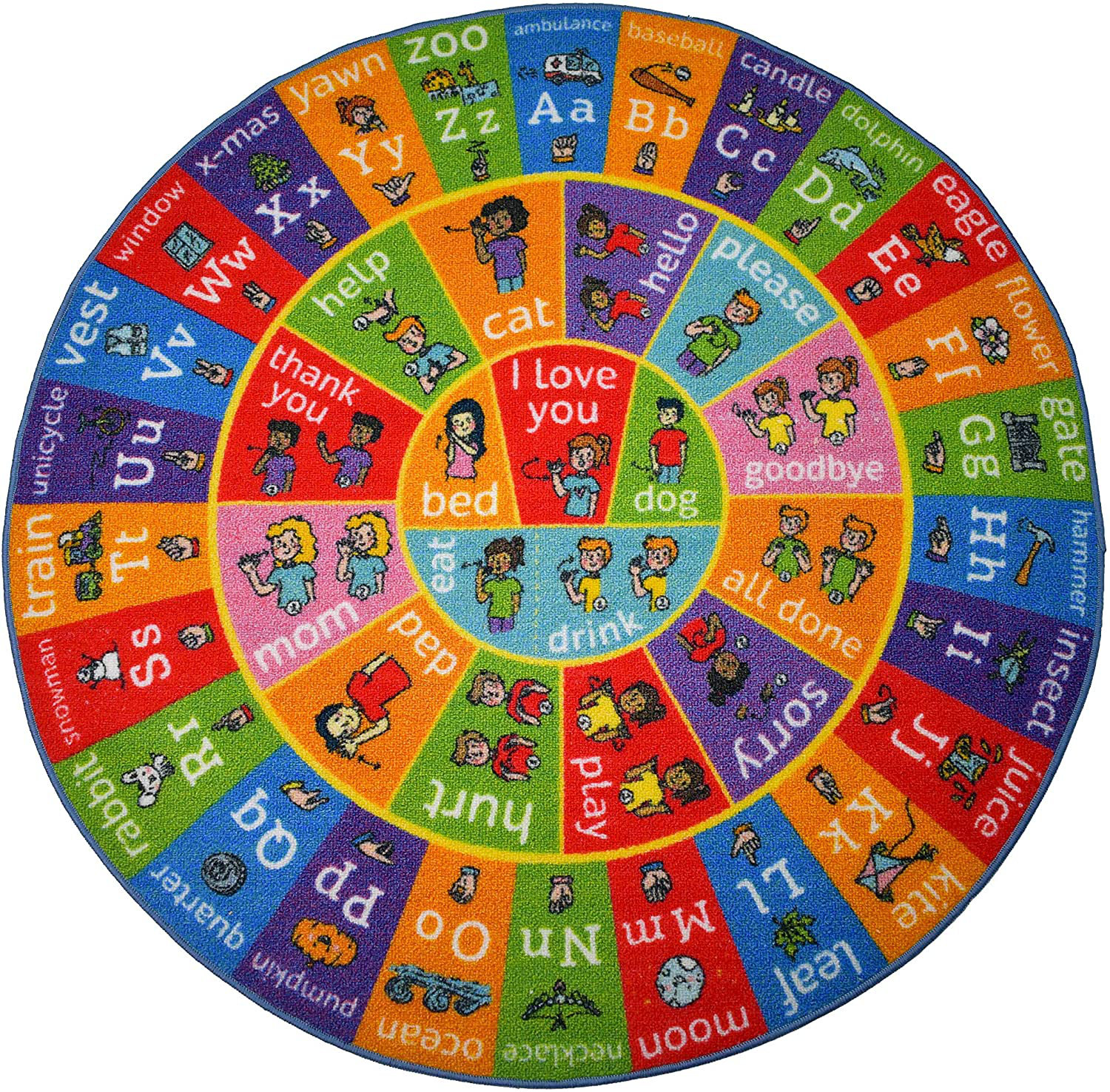 Zoomie Kids ABC Alphabet ASL Sign Language Learning Game Kids Circle ...