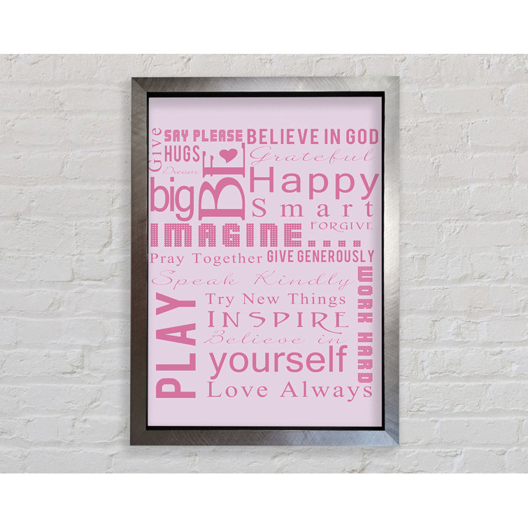 Bright Star Home Quote Family Rules Be Happy Love Always Pink - Single ...