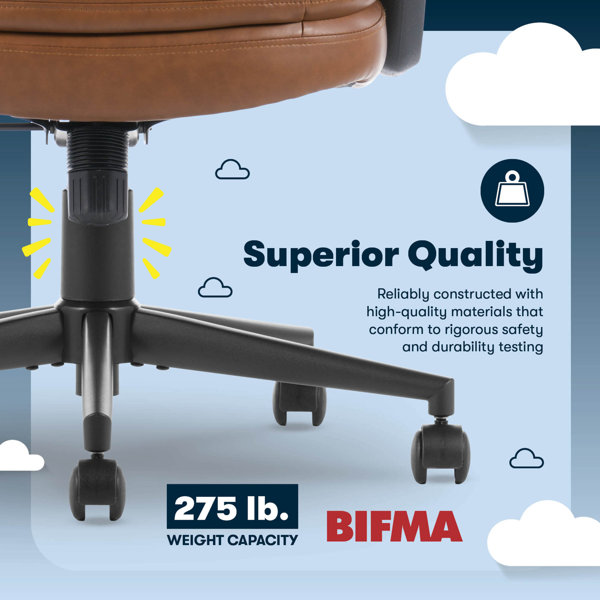 Serta Comfort Ergo Office Chair, Ergonomic Mid-Back with Lumbar Support ...