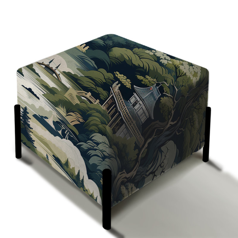 Design Art Tea House Retreat - Japanese Square Ottoman | Wayfair