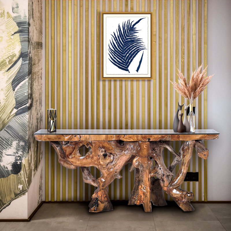 Union Rustic Bouvet 72'' Solid Teak Wood Root Console Table & Reviews ...