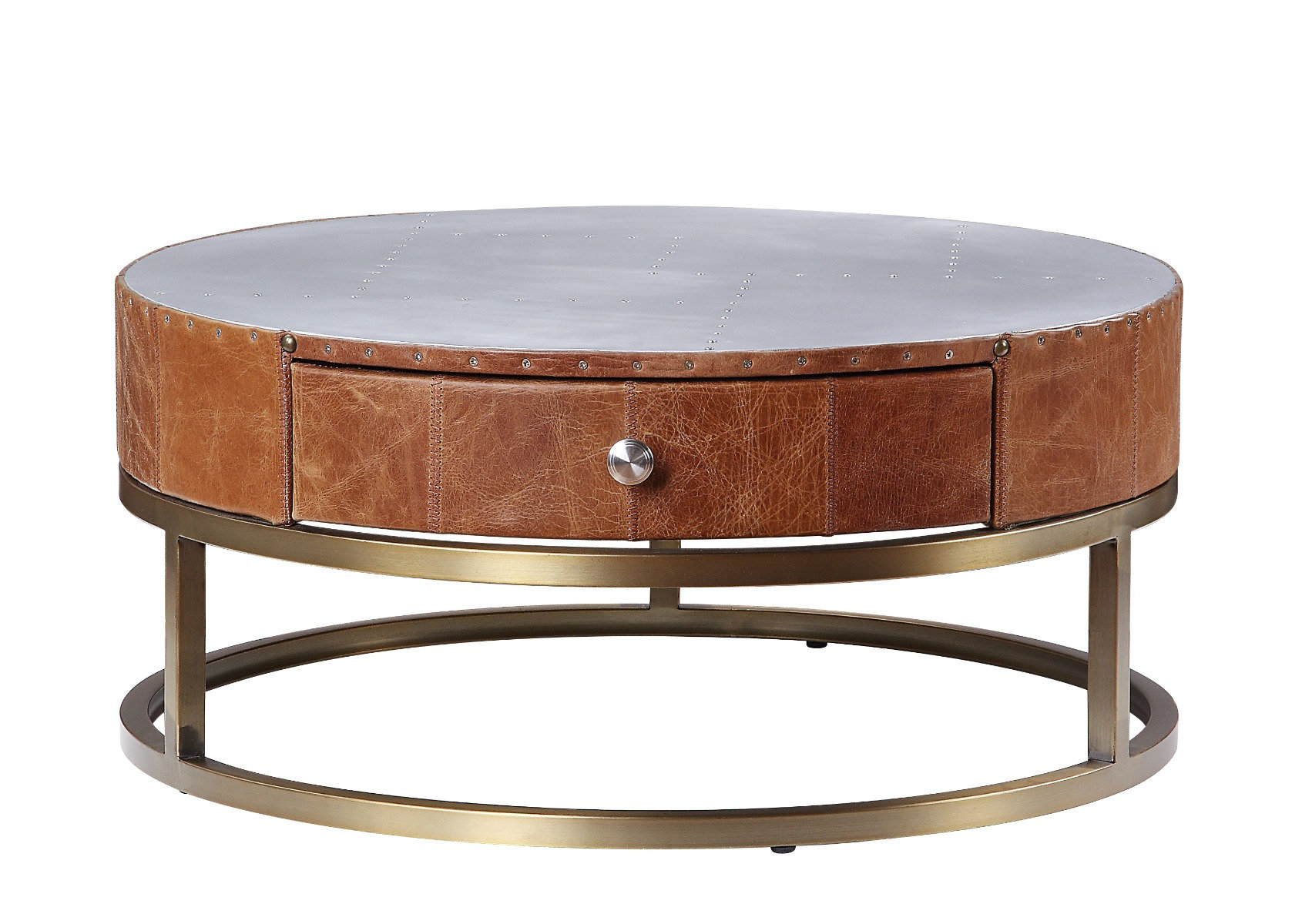 Foundry Select Woodford Coffee Table with Storage in Aluminum and Cocoa ...