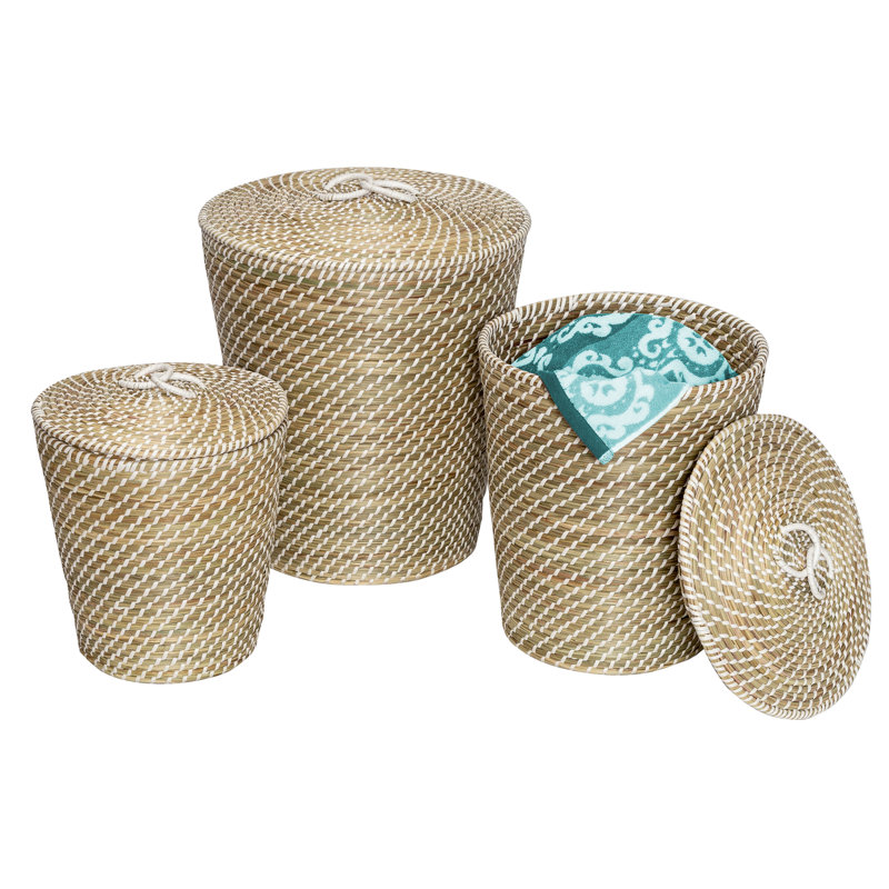 Sand & Stable 3 Piece Snake Charmer's Rattan Basket Set & Reviews | Wayfair
