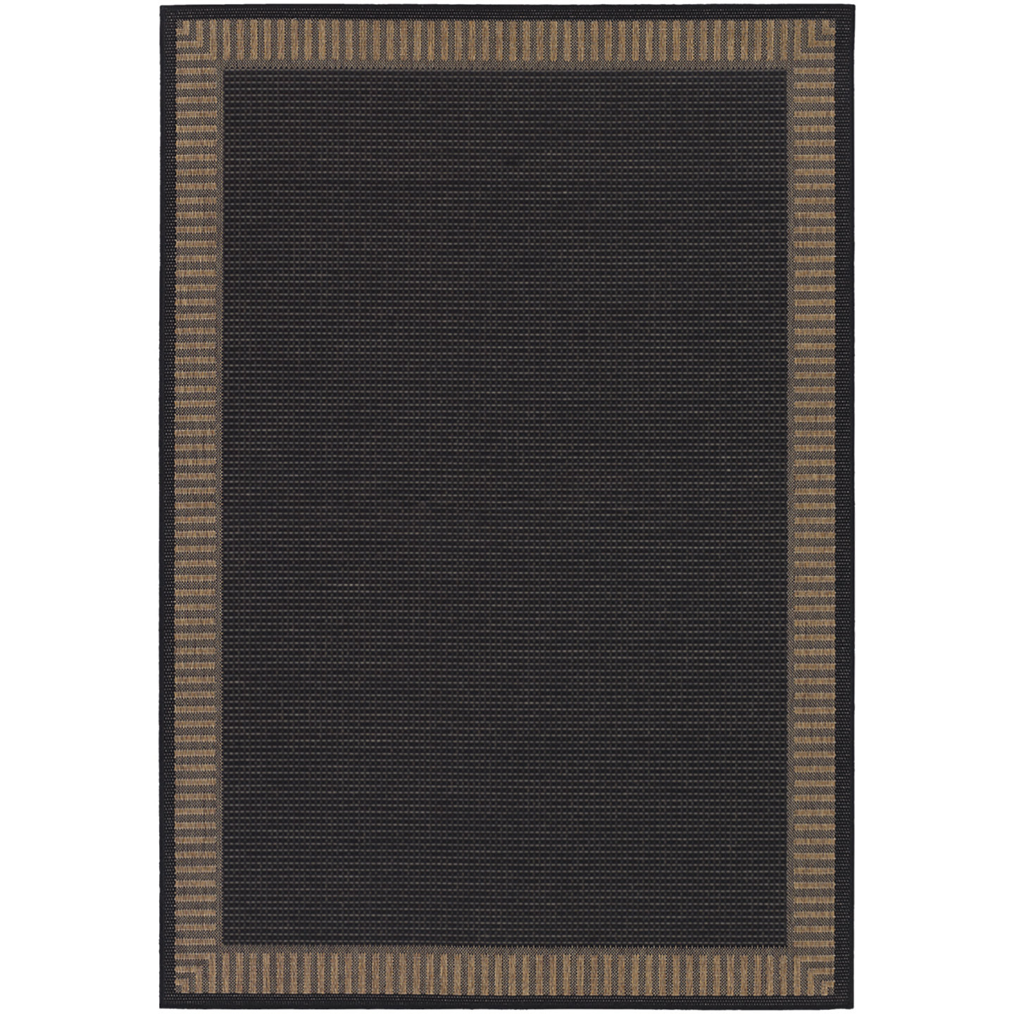 Ebern Designs Sania Solid Black Cocoa Brown Flatwoven Indoor Outdoor ...