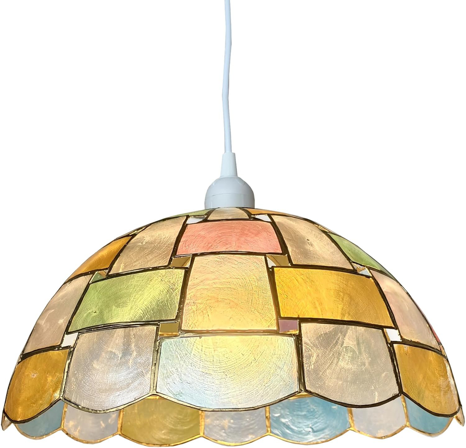 Lark Manor Multicoloured Capiz Shell Pendant Lampshade, 30.5 Cm ...