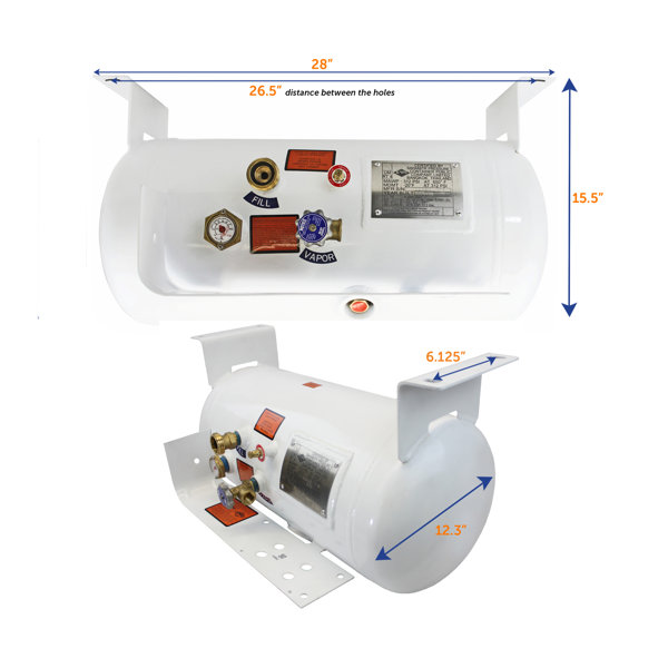 Flame King 12.2 Gallon ASME Horizontal Propane Tank | 12" x 28" | for ...