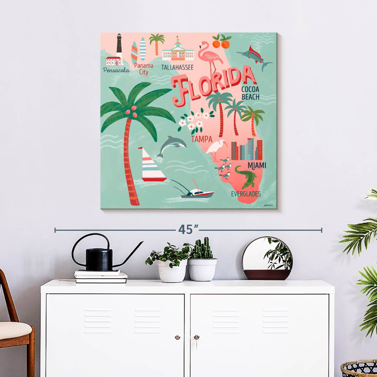 Elephant Stock State Maps - Florida Attractions - Wayfair Canada