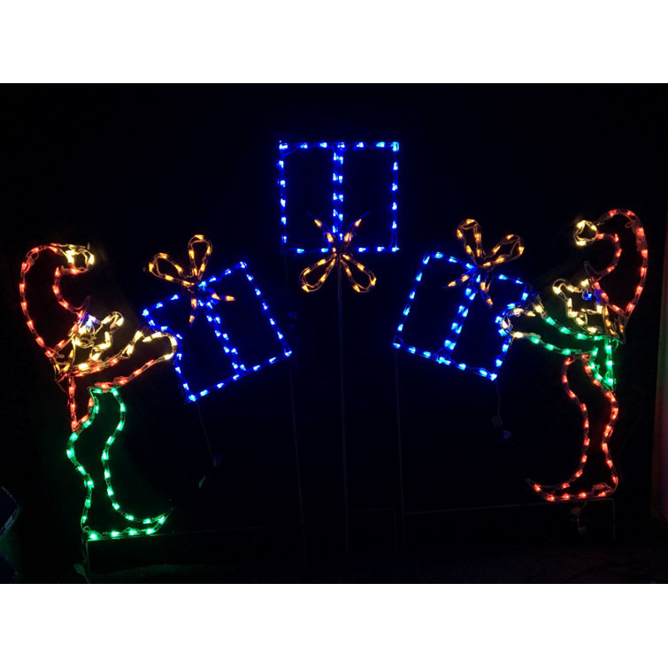 Lori's Lighted D'Lites Animated Elves Tossing Package Christmas Holiday ...