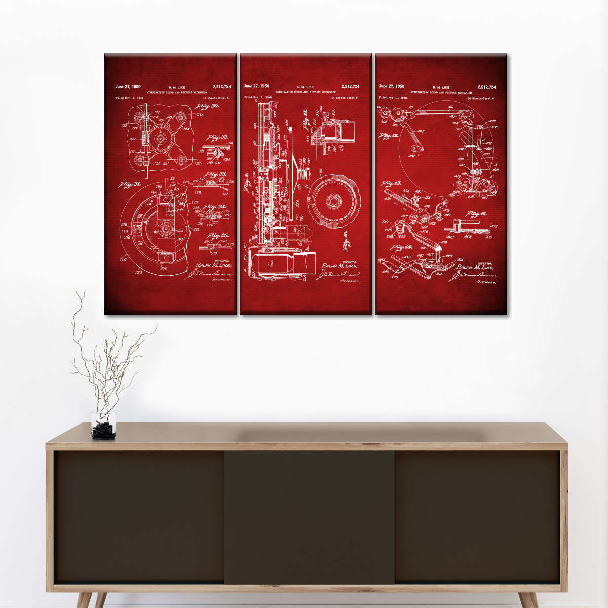 17 Stories Combination Sound And Picture Mechanism Patent Multi Piece ...