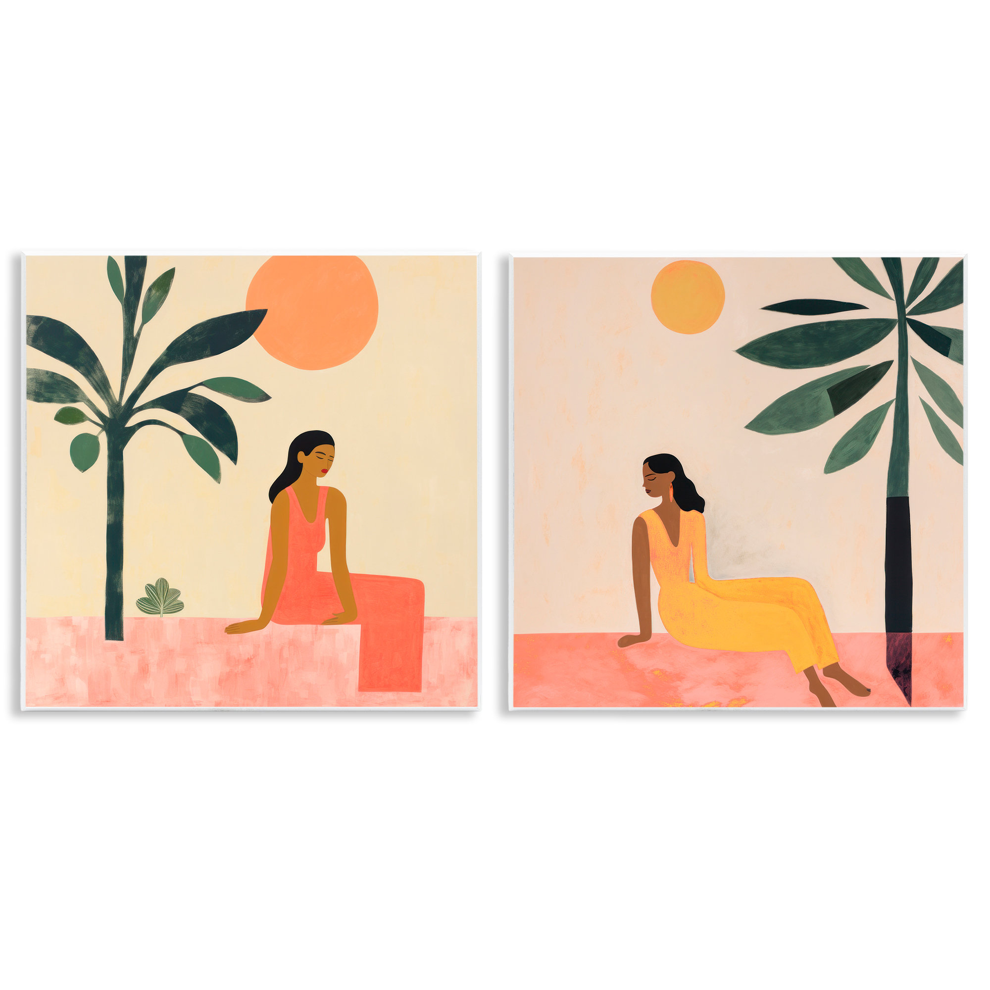 Ophelia & Co. Female Figure Resting Outdoors 2 PC Wall Plaque Art Set ...