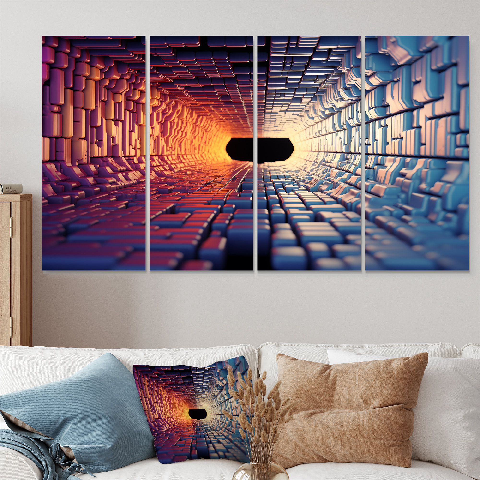 Design Art Linear Cubist Perspective Tunnel Abstract - City Geometric ...