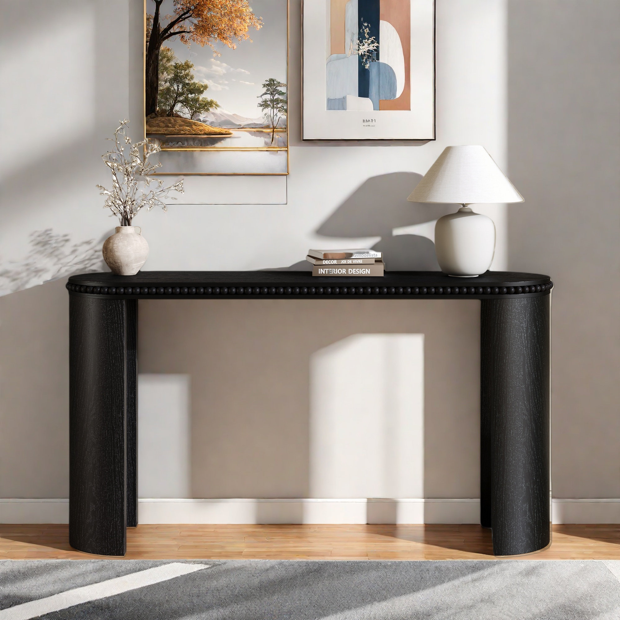Latitude Run® Vintage Console Table With Beaded Trim And Reversible ...