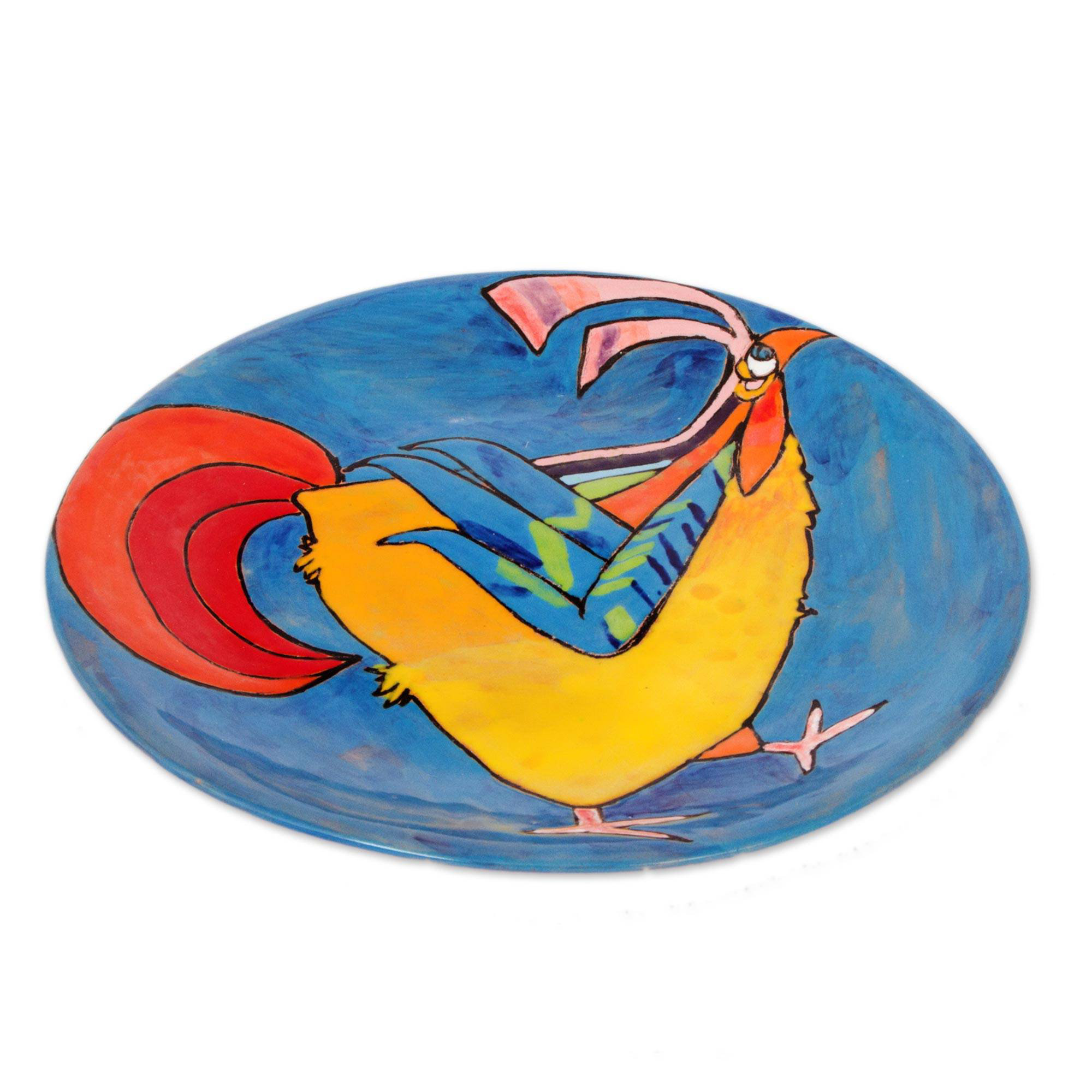 Trinx Ceramic Modern Farmhouse Decorative Plate in Blue | Wayfair