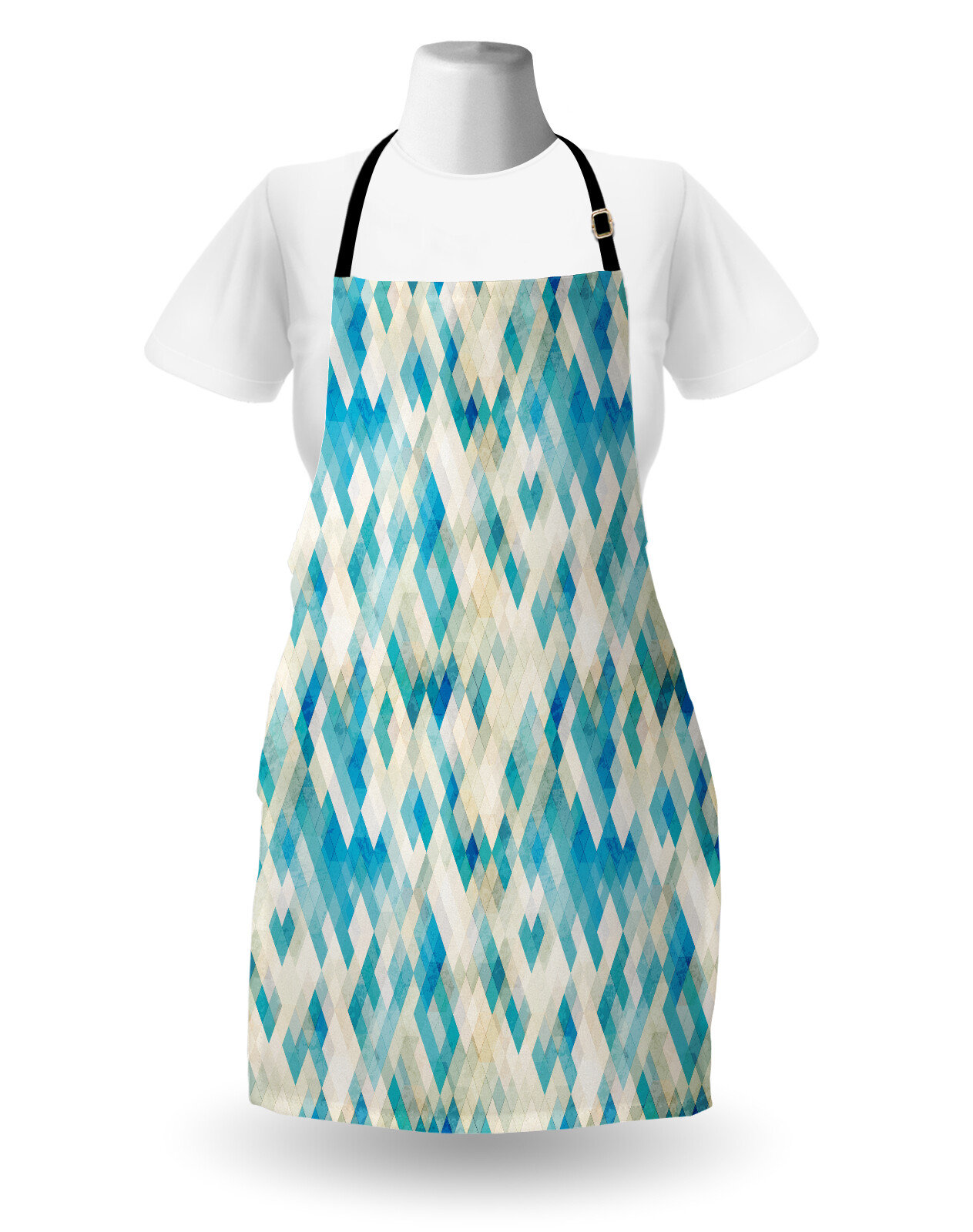 East Urban Home Blue Apron Unisex, Hexagonal Abstract Grunge, Adult ...