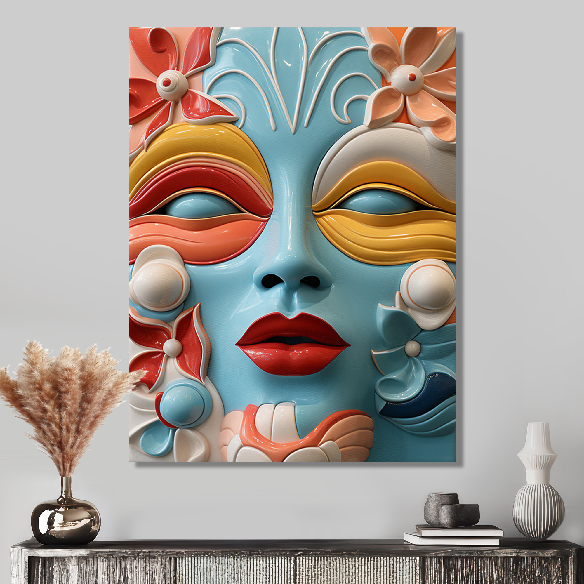 Winston Porter Turquoise Contemporary Woman Mask - African Mask Wall ...