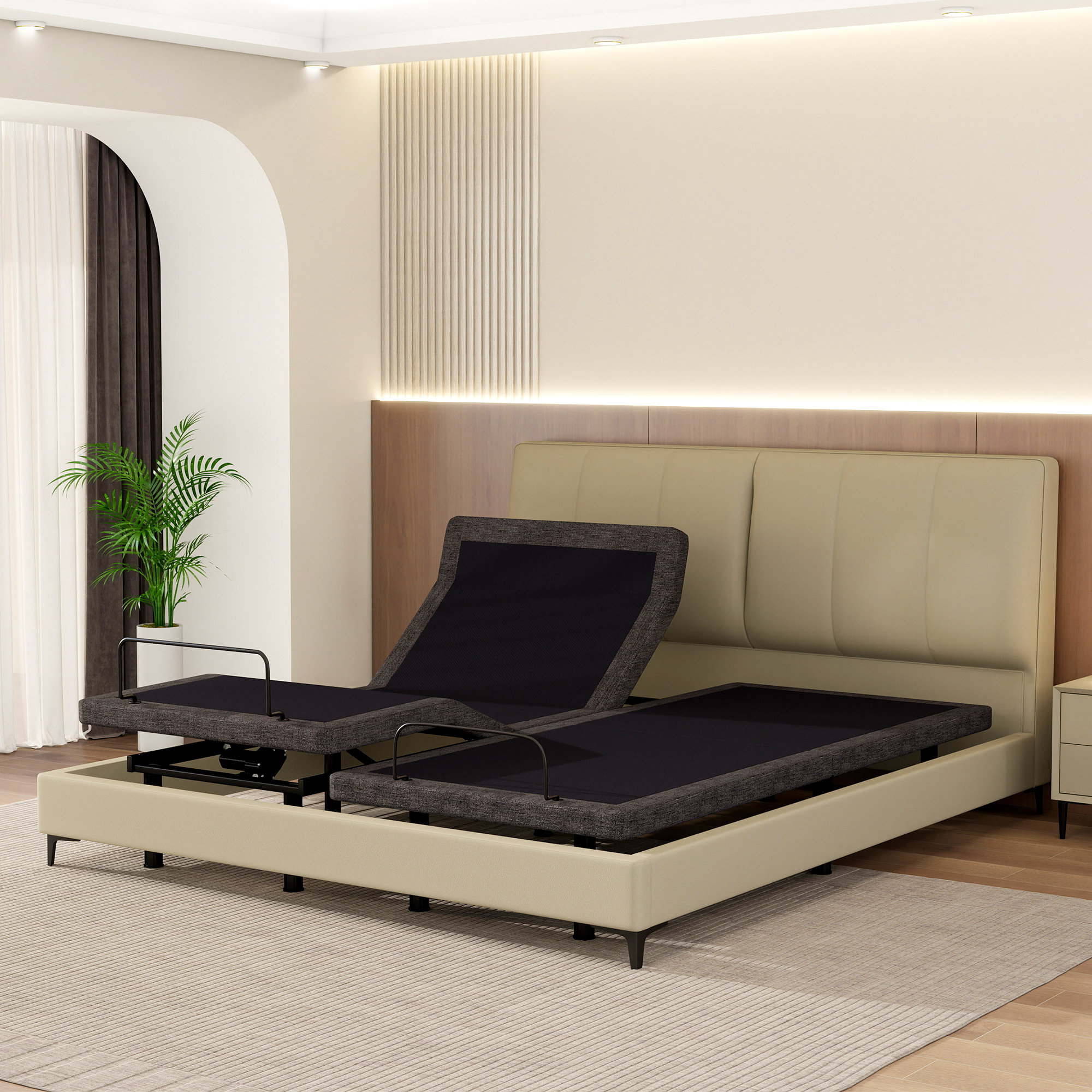Alwyn Home Massaging Zero Gravity Adjustable Bed With Wireless Remote ...