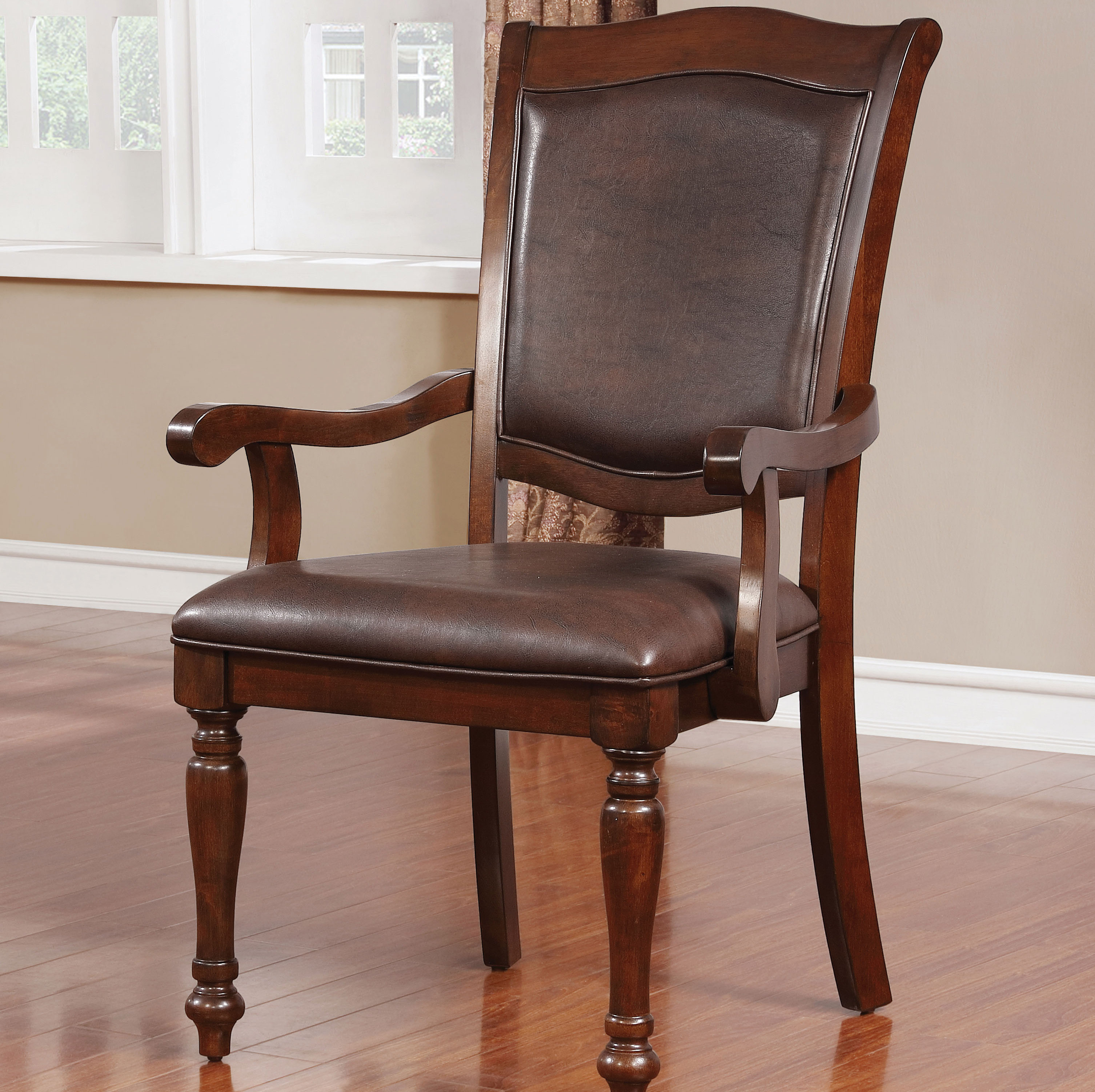 Lark Manor™ Feynman Open Back Arm Chair in Brown Cherry & Reviews | Wayfair