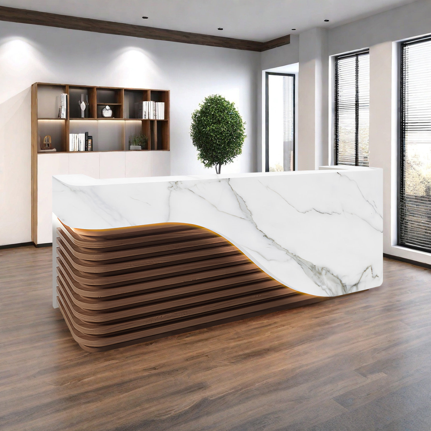 Ivy Bronx Vintage reception desk – Classic Front Desk with Timeless ...