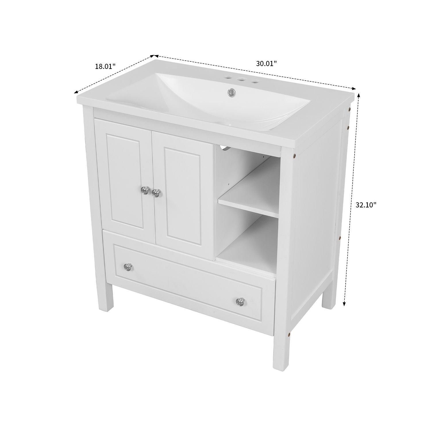 Winston Porter Raegene Modern Minimalist 30.01'' Single Bathroom Vanity ...