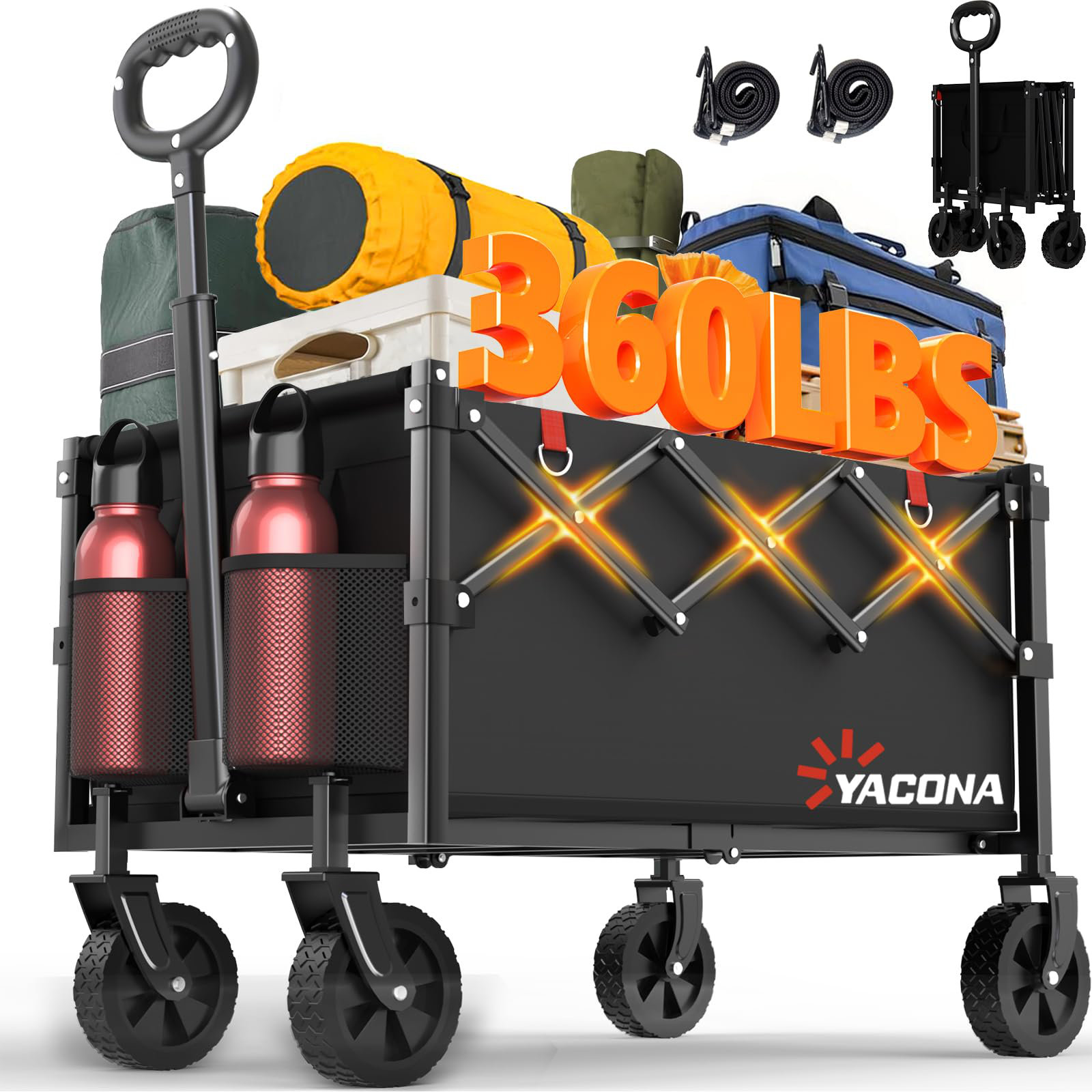 G TALECO GEAR Wagons Carts,Outdoor Foldable Storage Cart,Adjustable ...