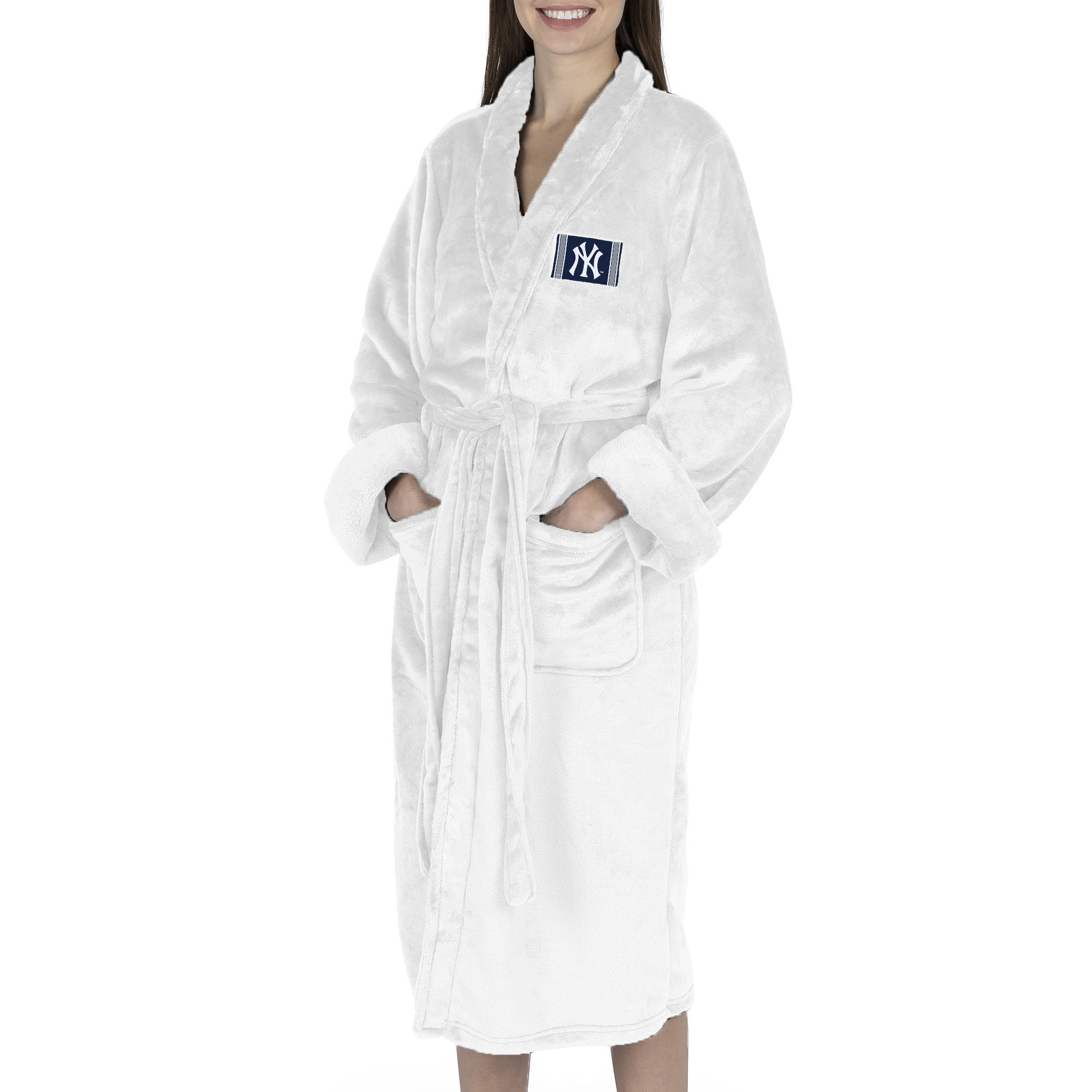 Hokku Designs MLB New York Yankees Tag Silk Touch Robe, Sport Fan ...