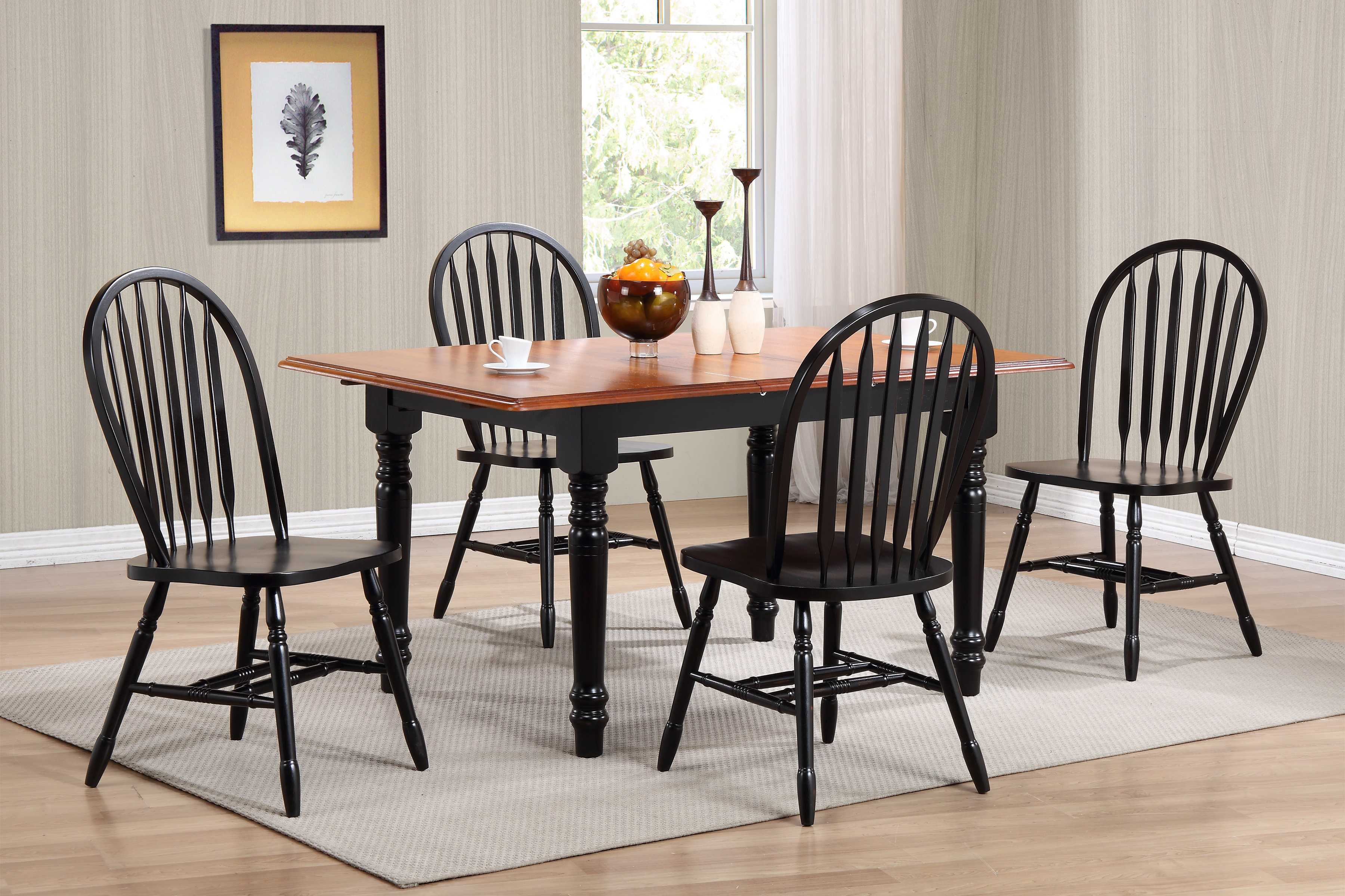 Rosalind Wheeler Chikamma Butterfly Leaf Solid Wood Dining Set | Wayfair