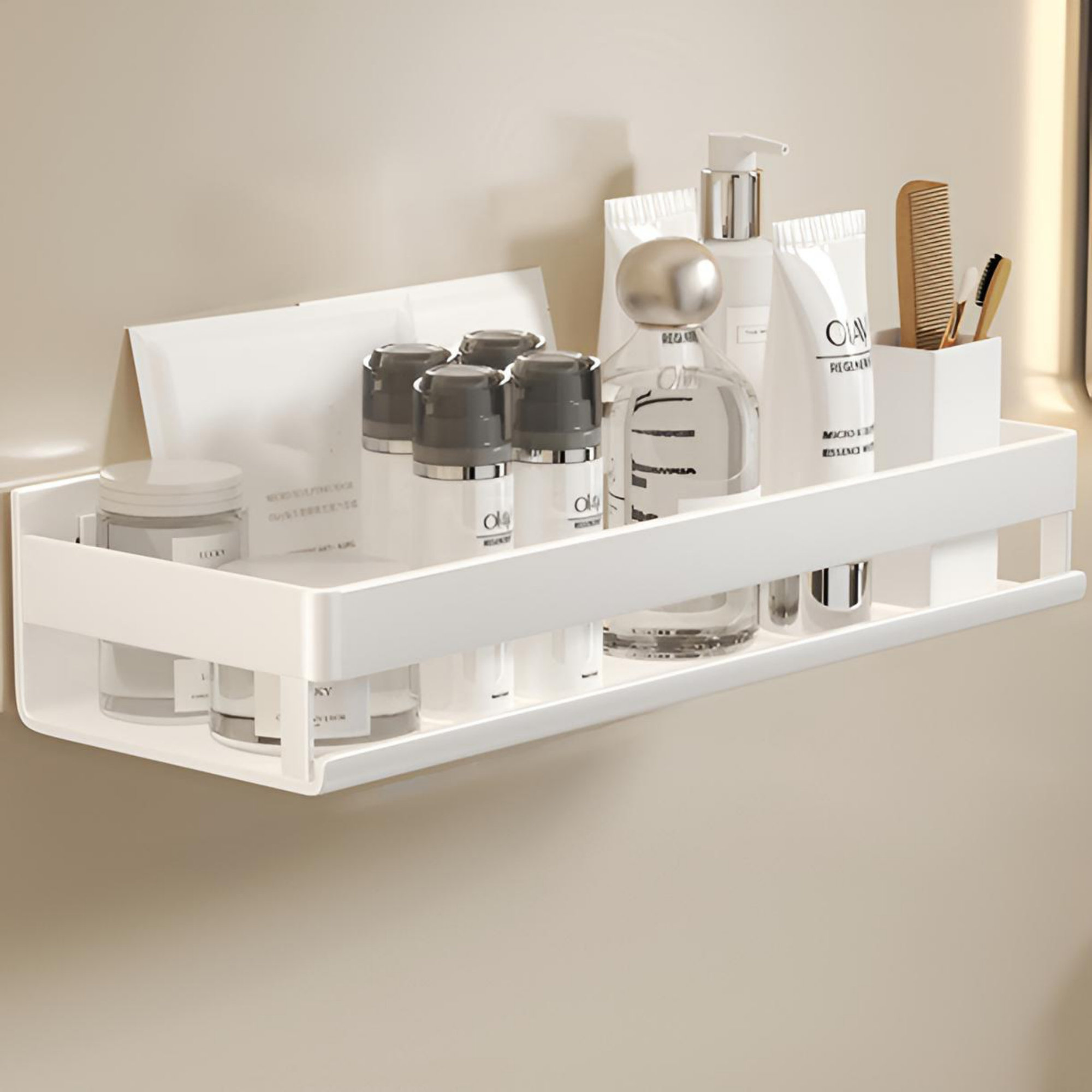 Latitude Run® Non Perforated Stainless Steel Bathroom Storage Rack ...