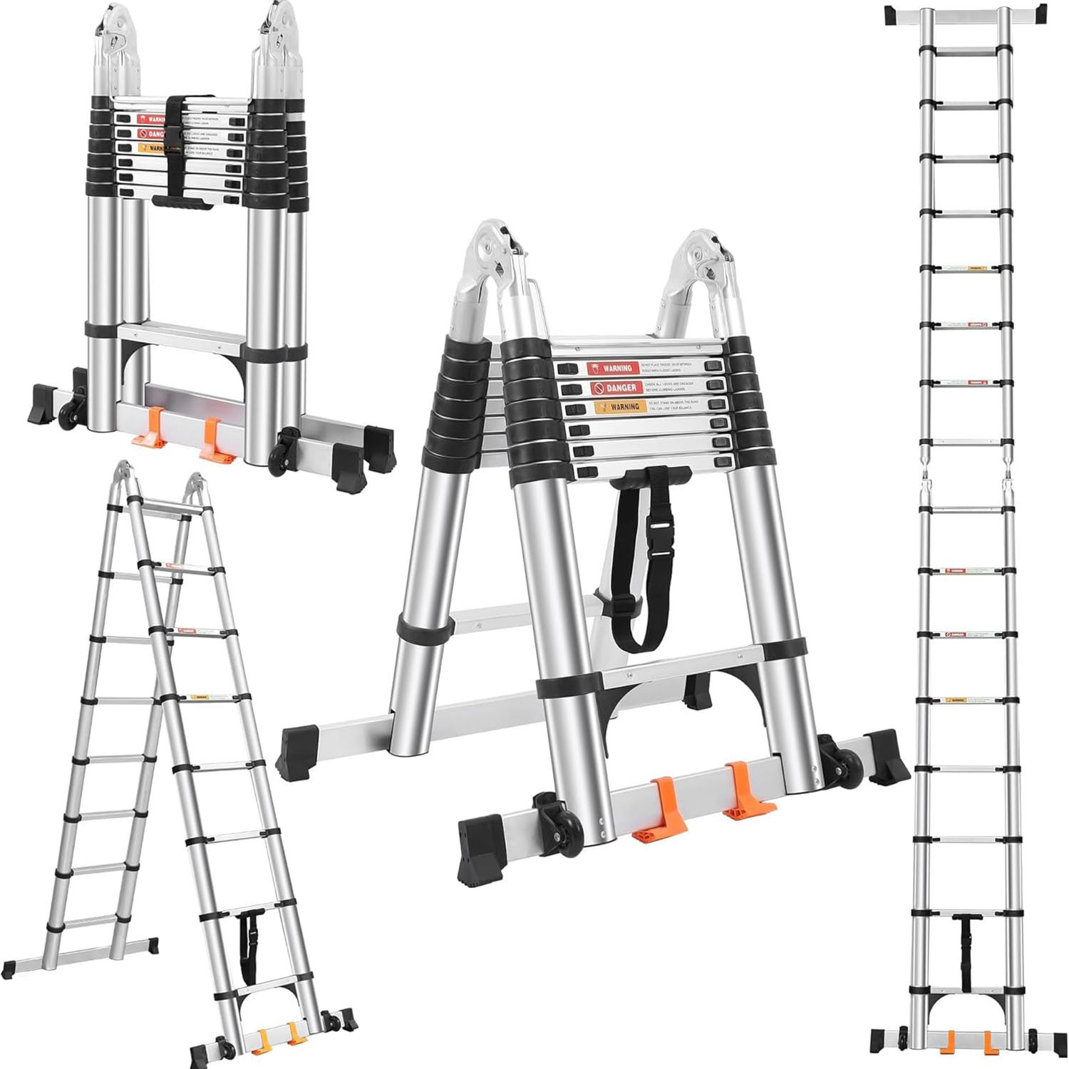 WFX Utility™ Telescoping Ladder A Frame 16.5 FT,Aluminum Extension ...