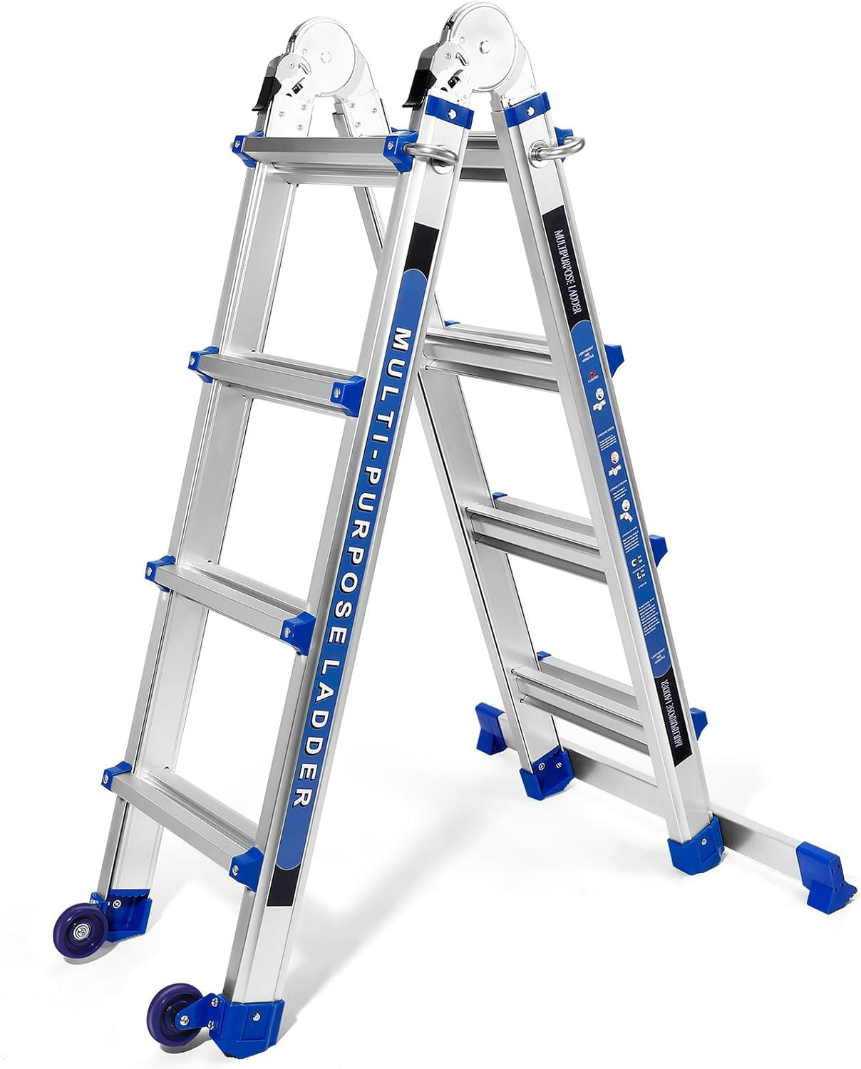 WFX Utility™ Ladder 14FT, A Frame 4 Step Telescoping Ladder With ...