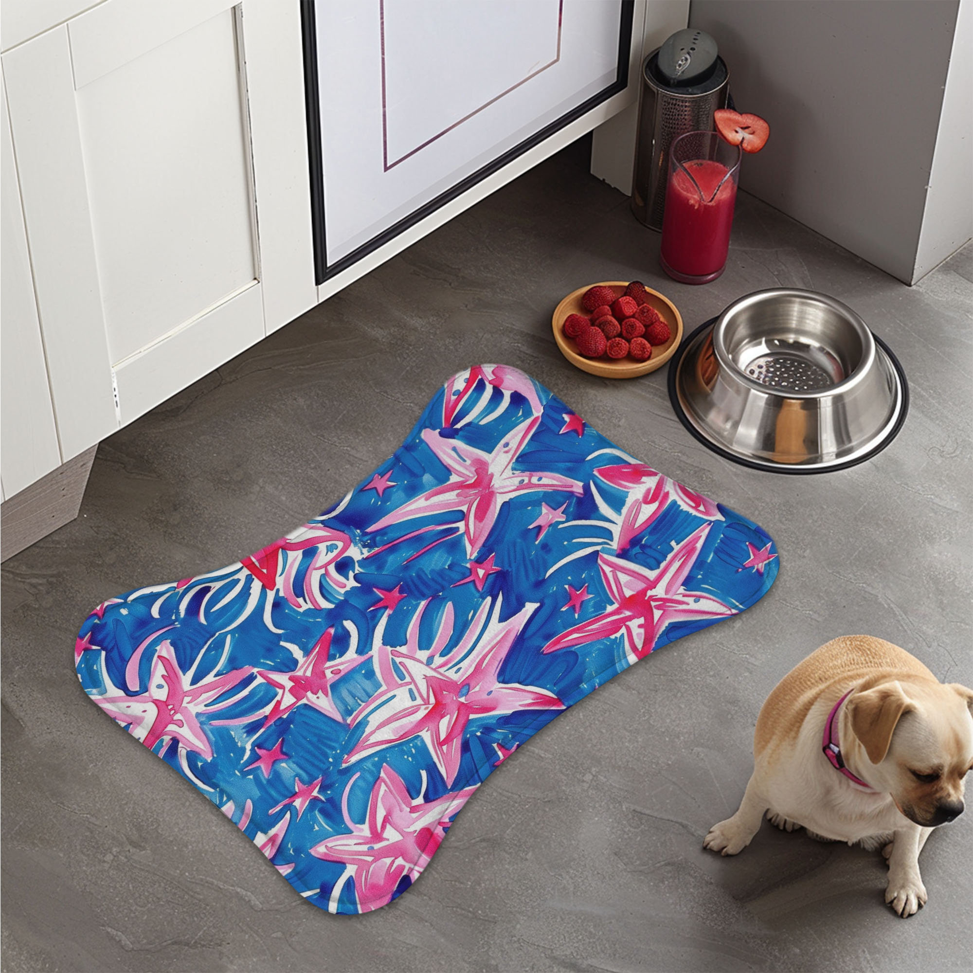MentionedYou Preppy Explosive Patterns - 1 Piece Bone Shape Feeding Mat ...