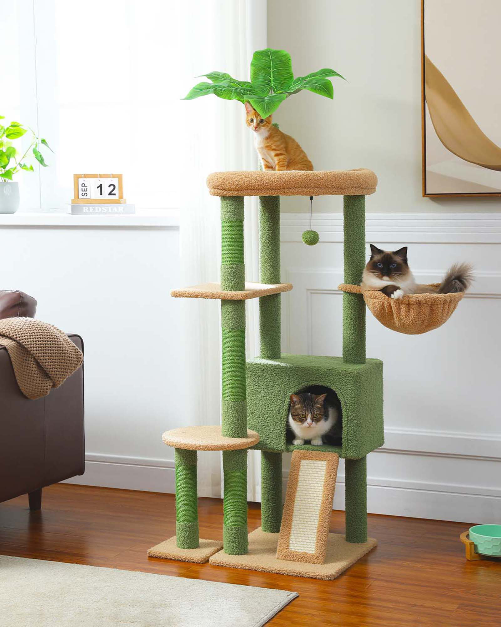 Latitude Run® 53" Indoor Multi-Level Sturdy Cat Tree With Large Condo ...