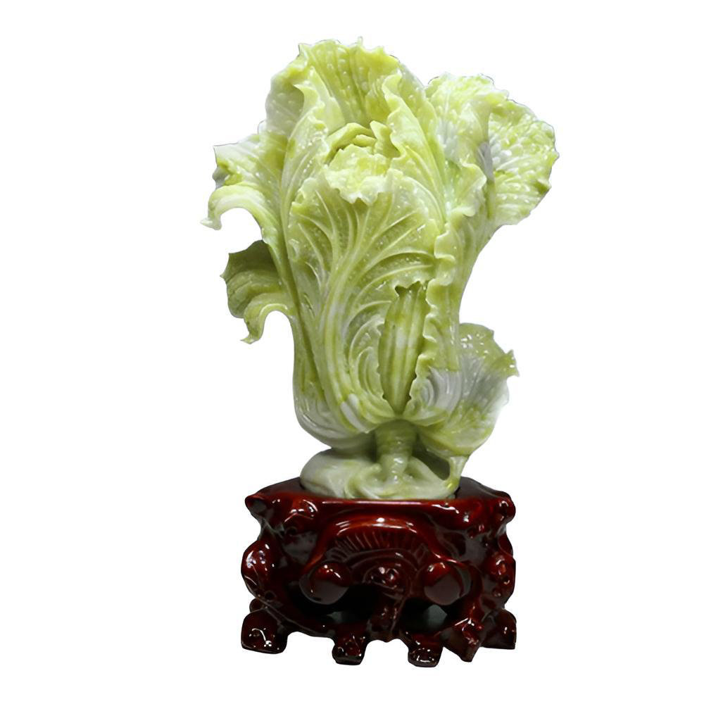 Padise Epoch Natural Jade Cabbage Sculpture: Exquisite Stone Carving ...