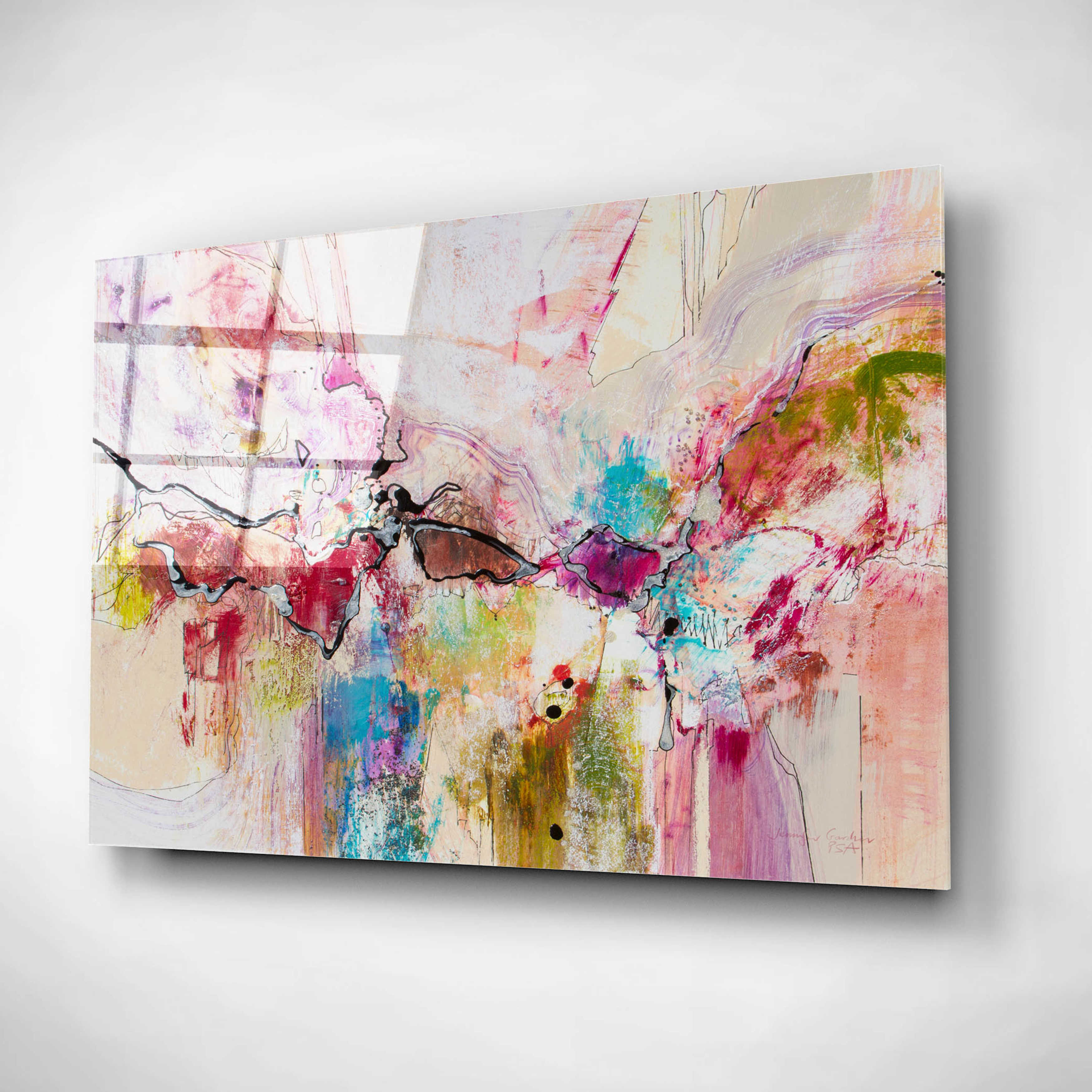 Wrought Studio 'Red And White 6' By Jennifer Gardner, Acrylic Glass ...