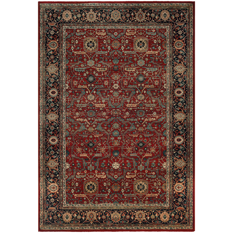 Darby Home Co Cloverfield Rust/Navy Area Rug & Reviews | Wayfair