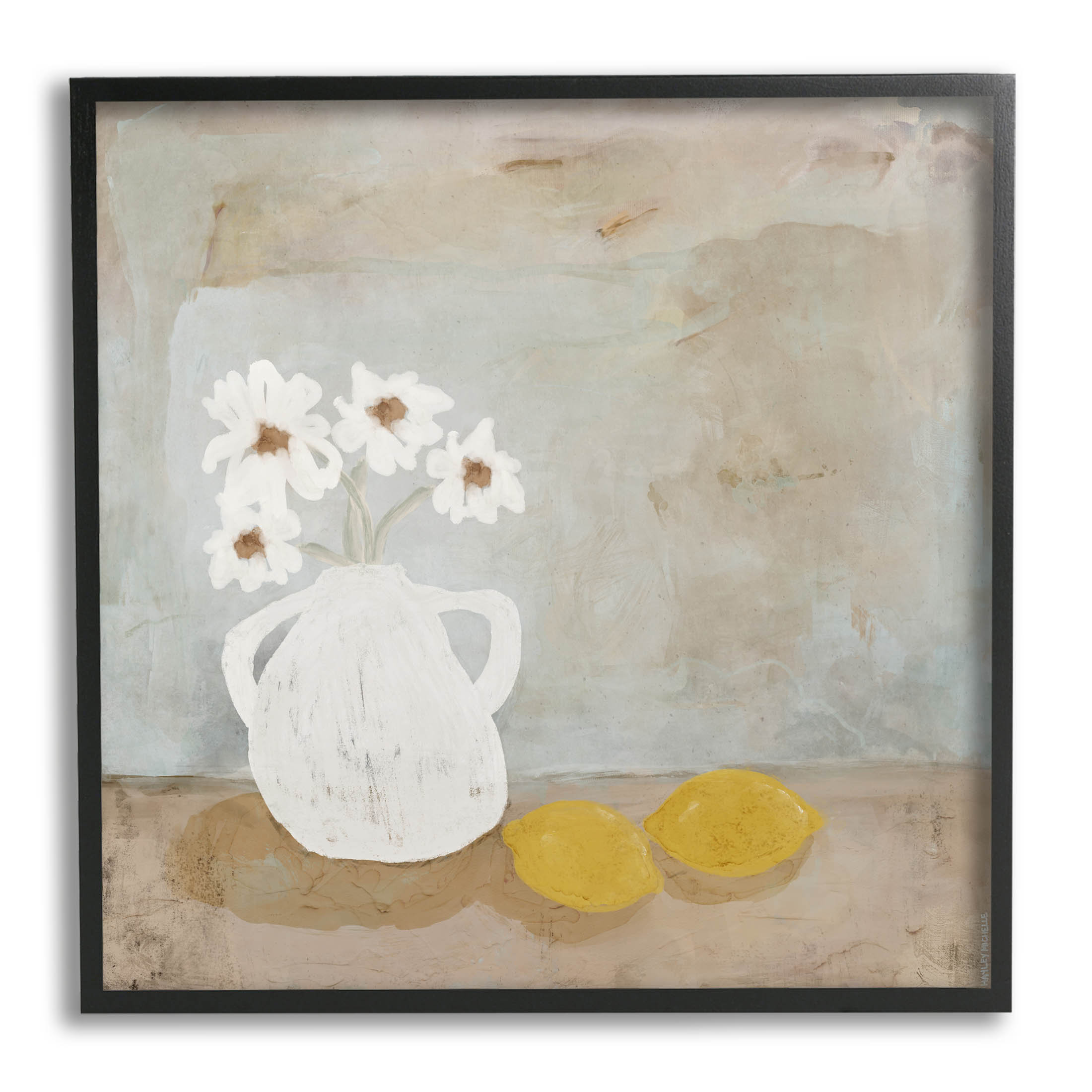 Stupell Industries Beige Still Life Daisies Framed Giclee Art By Hayley ...