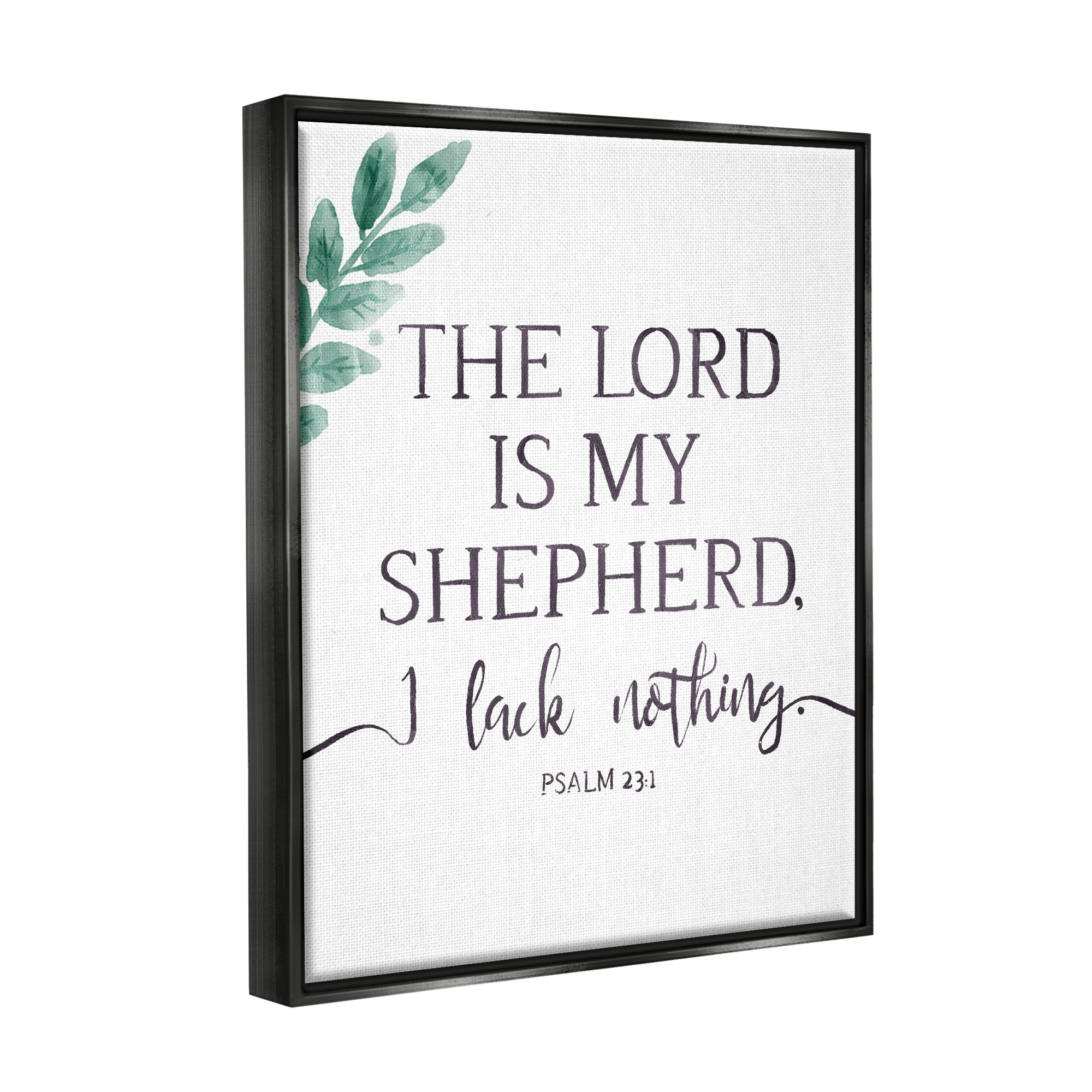 Trinx Lord Is My Shepherd Faith Phrase Plant Greenery Canvas Wall Art ...