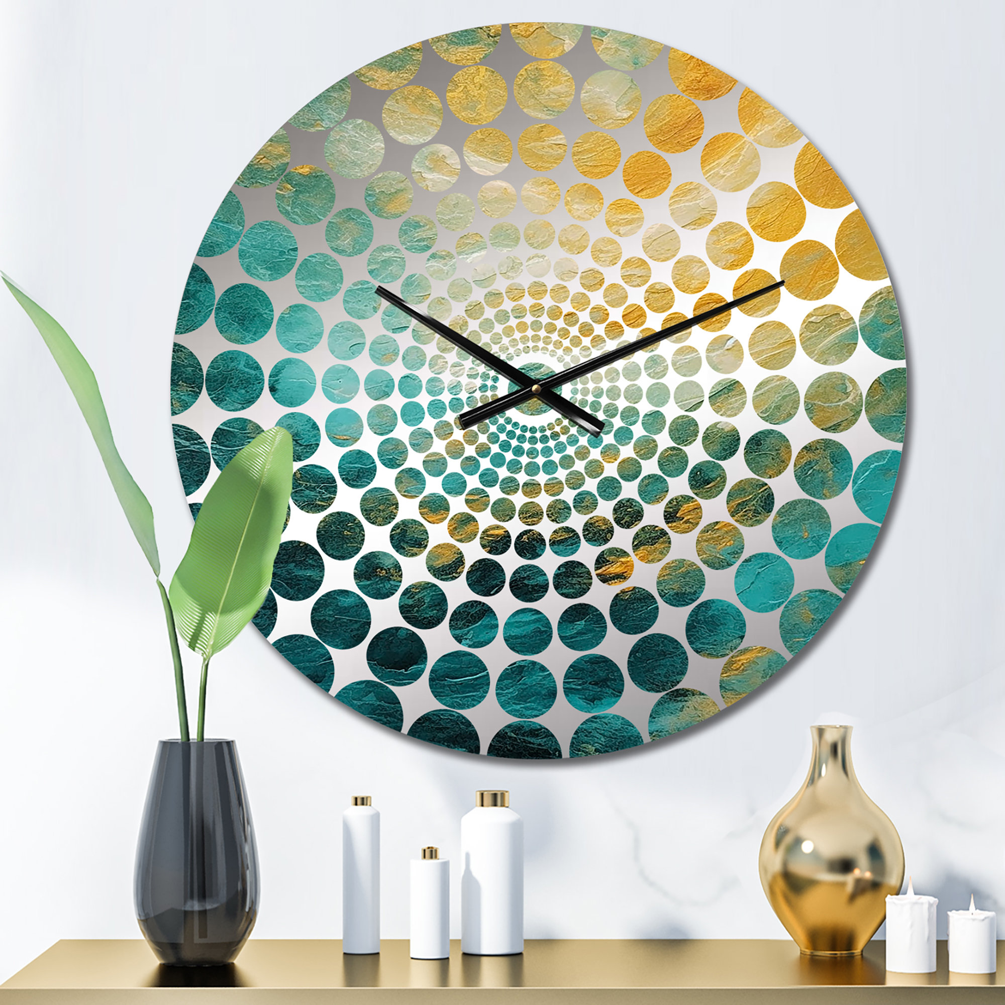East Urban Home Saadiq - Abstract Painting Wall Clock | Wayfair