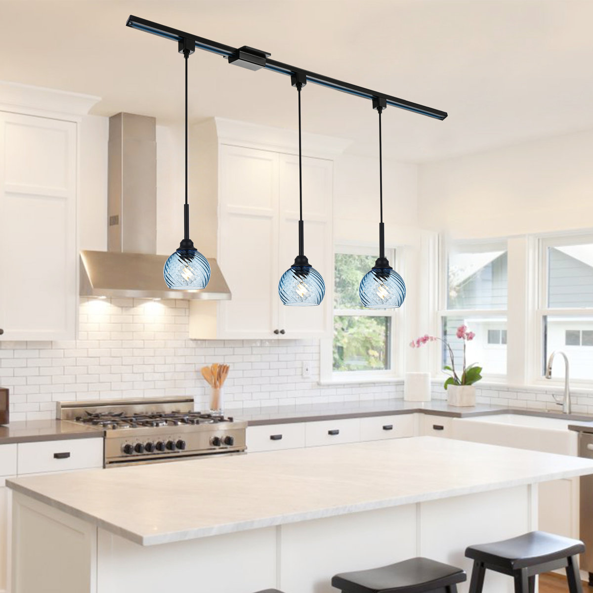 Ivy Bronx Modern Matte Black Track Lighting System With Slim Profile ...