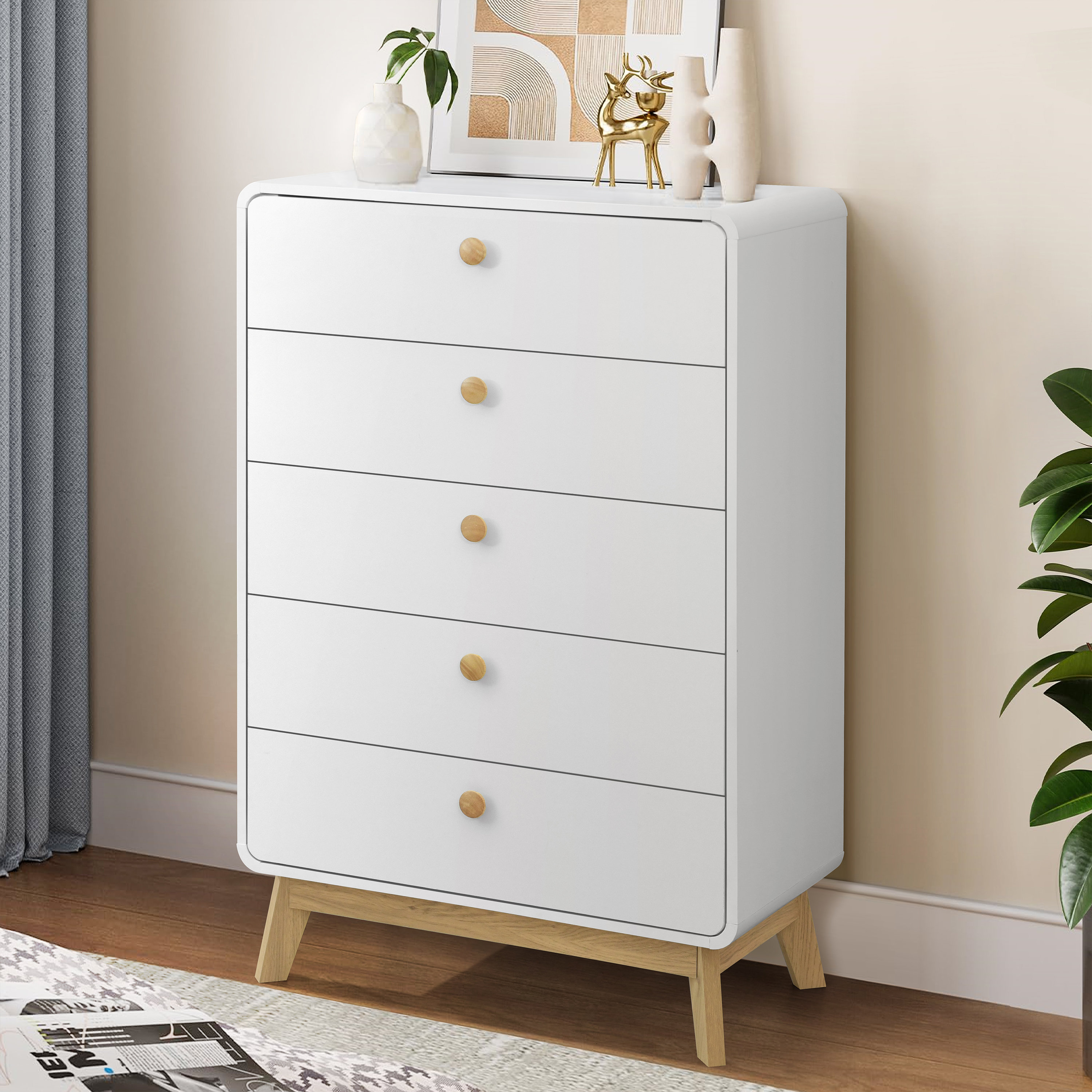 George Oliver ARIES 5 Drawer Chest with Interlock Drawer Safety Feature ...