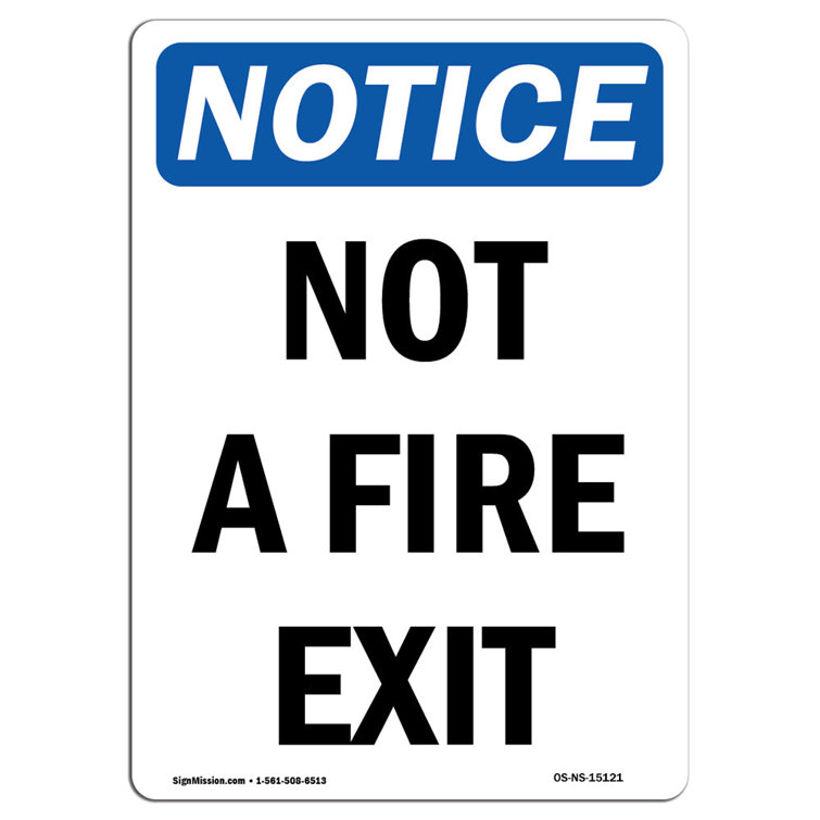 SignMission Not a Fire Exit Sign | Wayfair