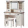 Gracie Oaks Valyre 42"W Farmhouse Makeup Vanity With Sliding LED Mirror ...