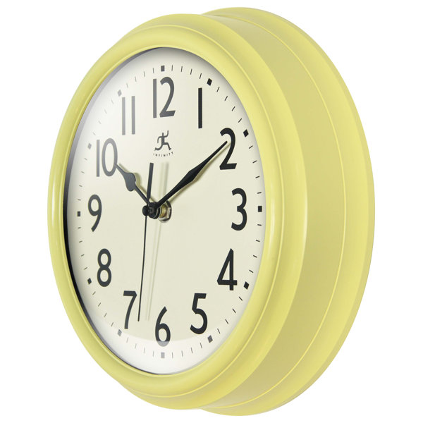 Infinity Instruments Midcentury/Modern Round Plastic Wall Clock 9.5 ...
