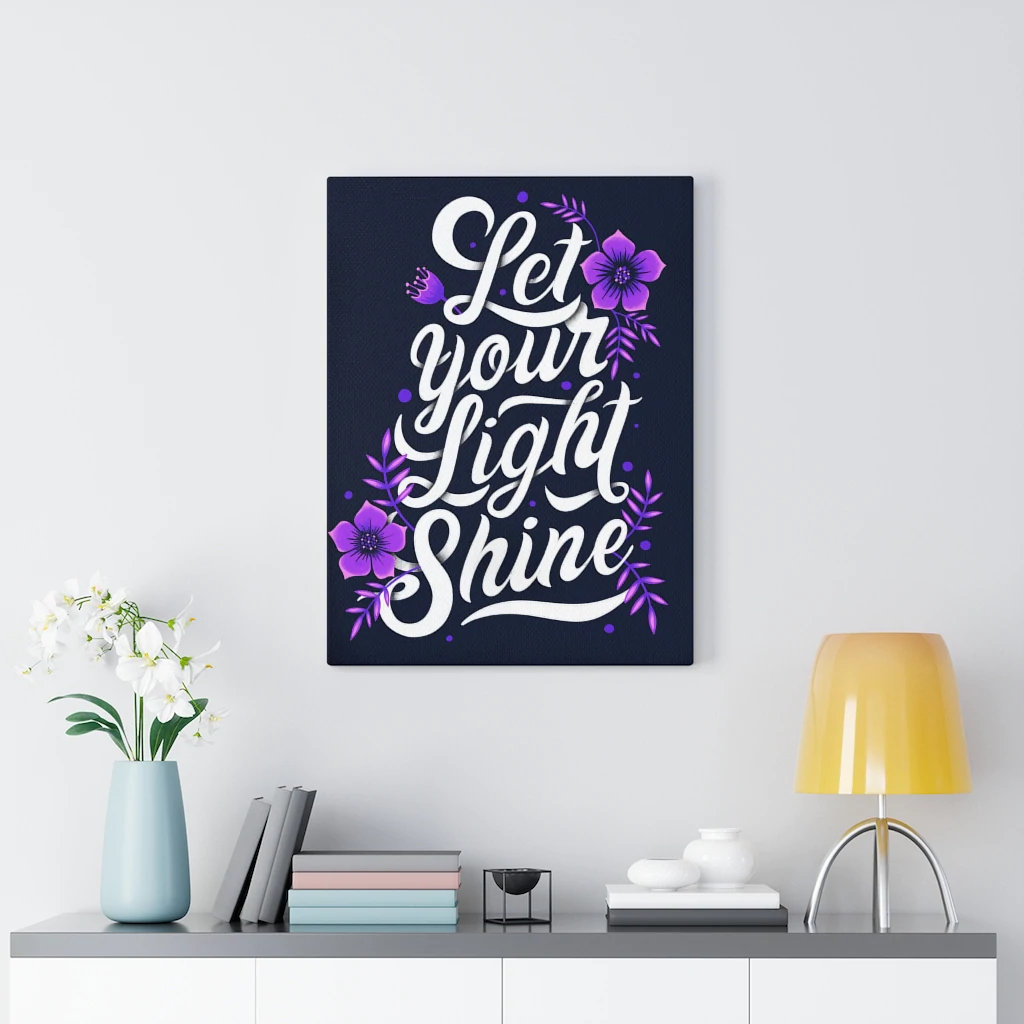 Trinx Inspirational Quote Canvas Let Your Light Shine Wall Art ...