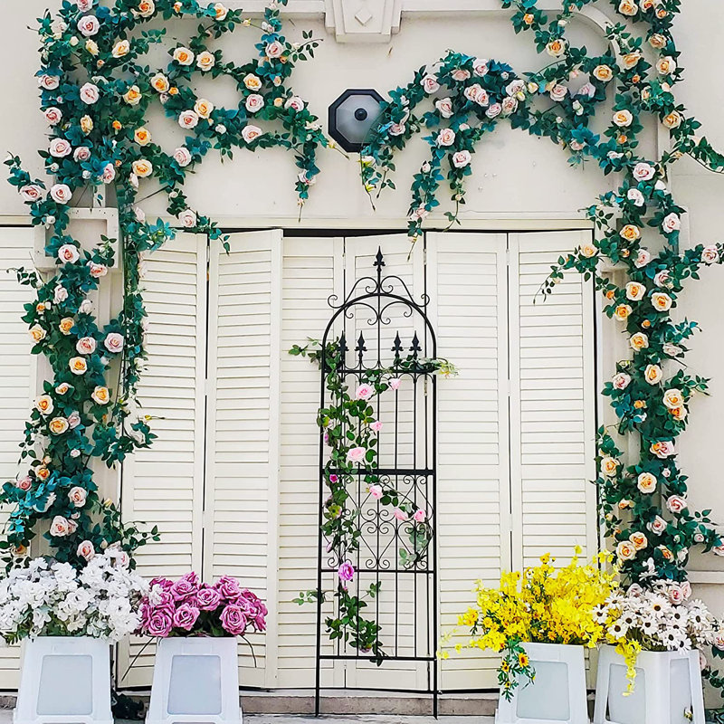 Red Barrel Studio® Anzavia 86'' H x 21.7'' W Iron Garden Trellis for ...