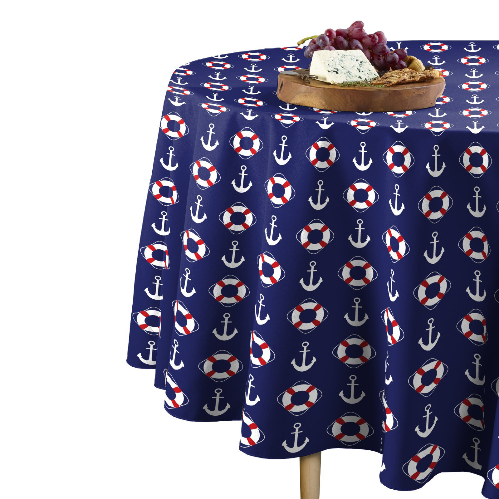 East Urban Home Smauldon Anchors Life Savers Round Tablecloth | Wayfair