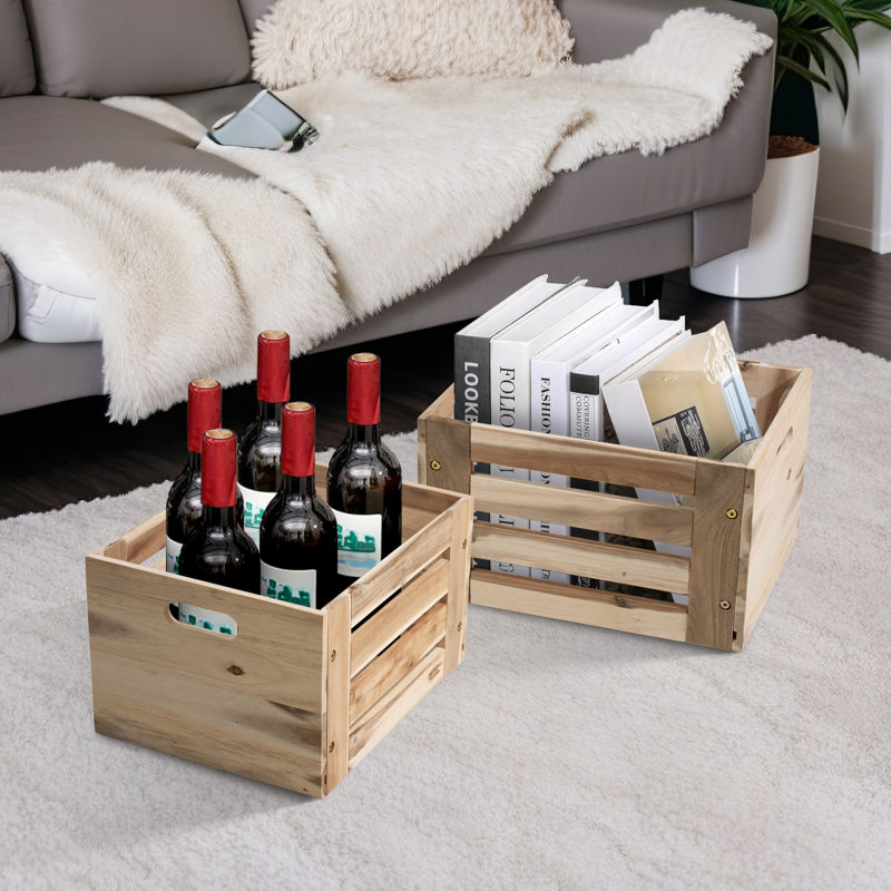 Millwood Pines Solid Wood Crate & Reviews | Wayfair