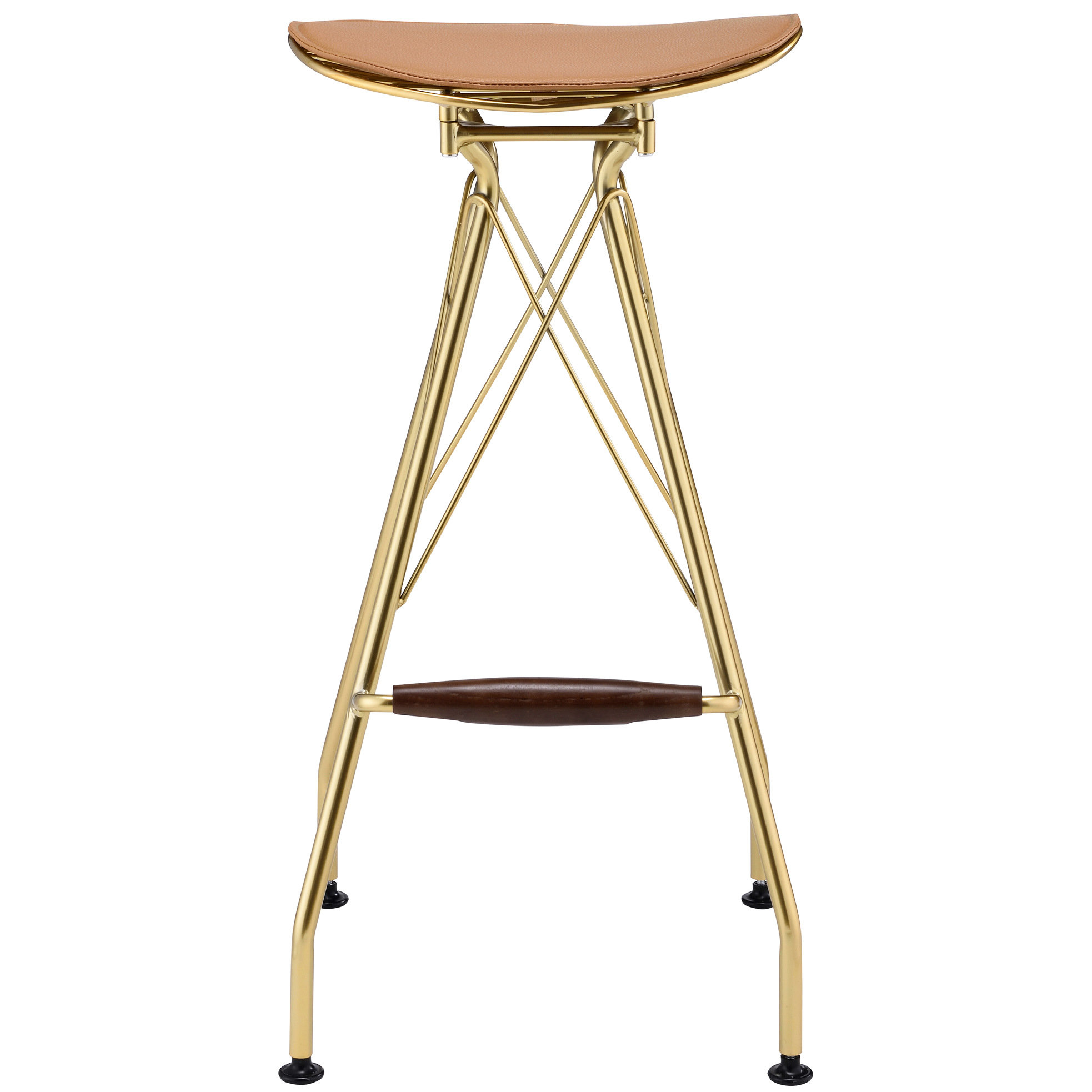 George Oliver 2 Whiskey And Gold Bar Stools - Saddle Seat With Footrest ...