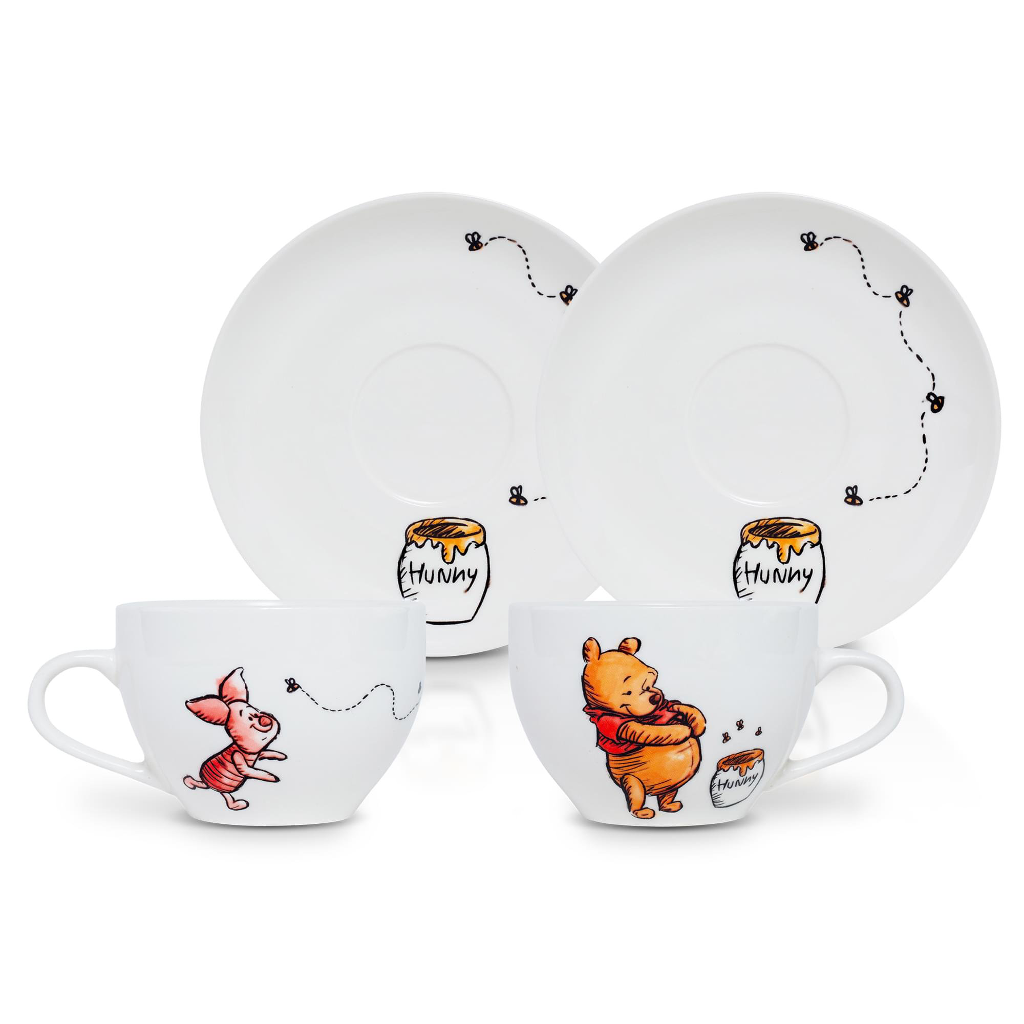 Silver Buffalo Disney Winnie The Pooh Bone China 4-piece Teacup And ...