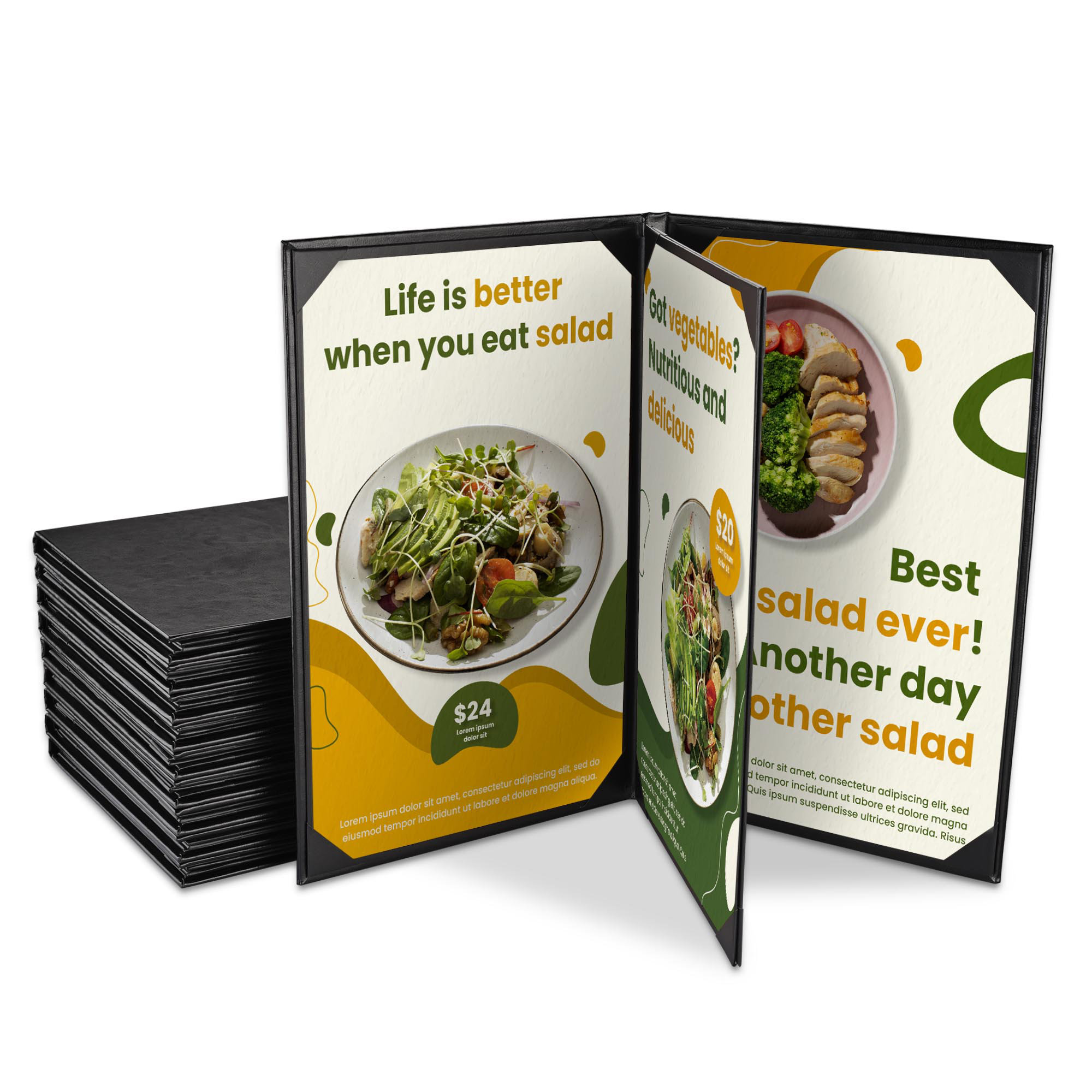 Yescom WeChef 10 Packs Menu Covers 8.5"x14" 4 Views Leather Book Style ...